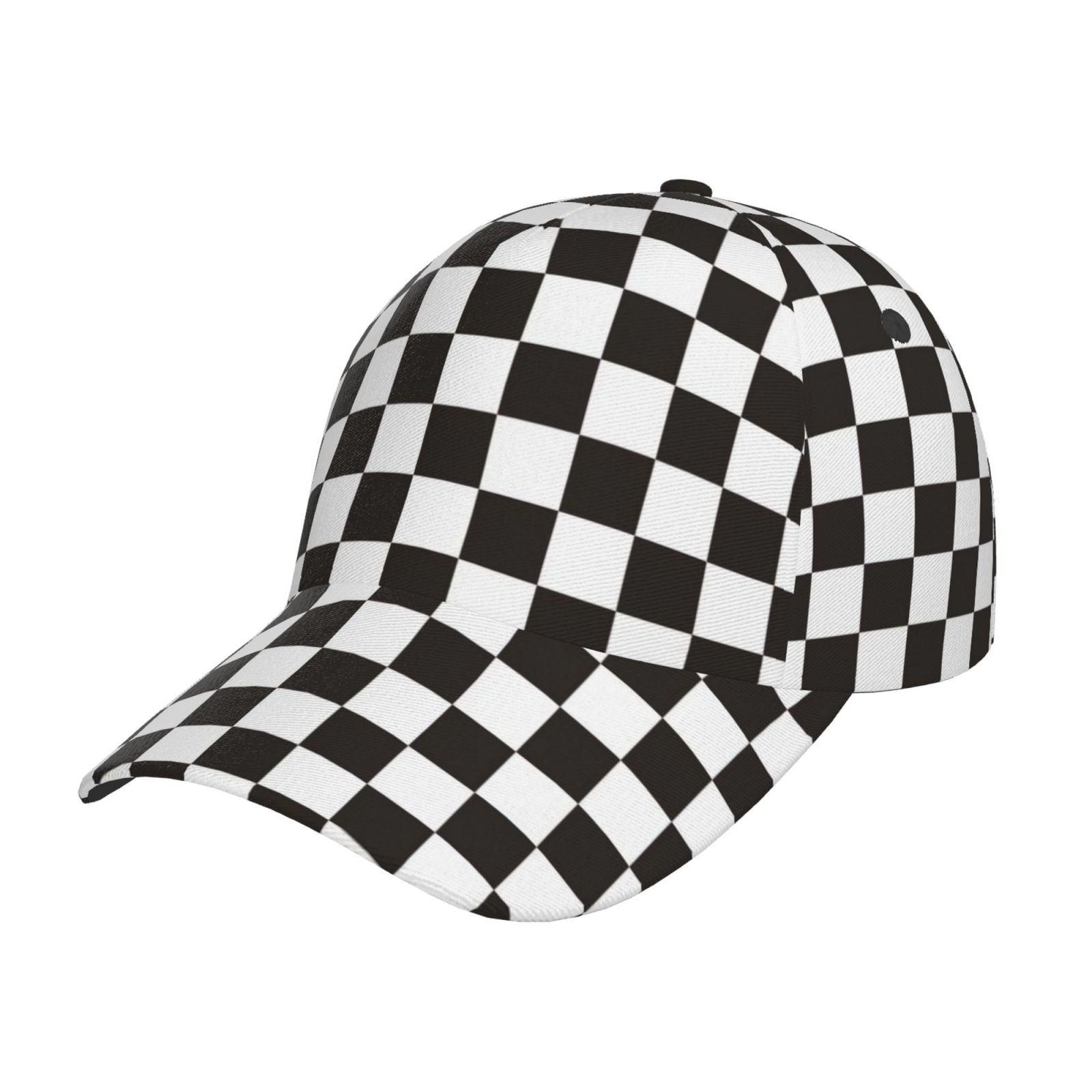 Balery Black And White Checkerboard Baseball Cap For Women Men ...