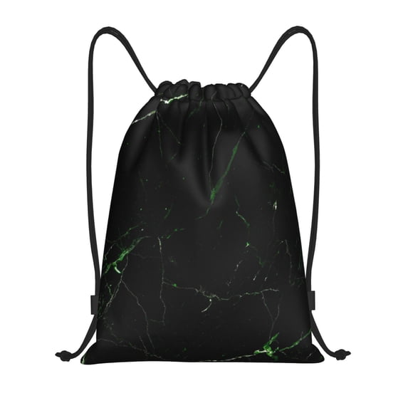 Balery Black Marble Pattern Drawstring Backpack Bag Sport Gym Sackpack ...
