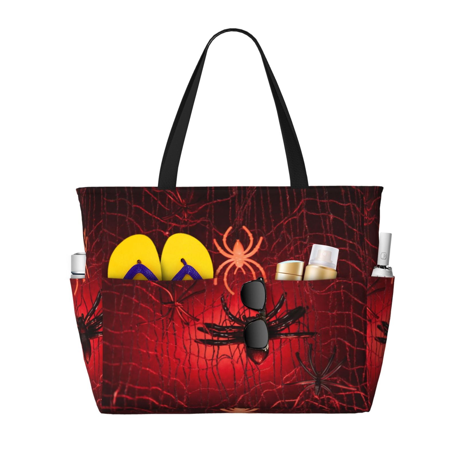 Balery Black Spider Web With Spiders Beach Travel Bag - Water-Resistant ...