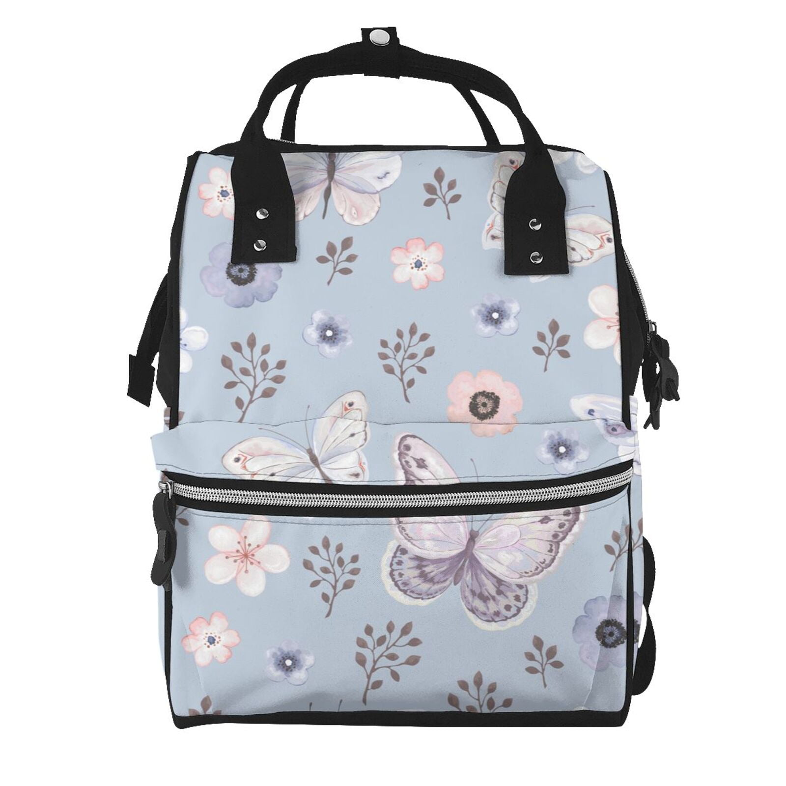 Balery Blue Butterfly Mummy Backpack - Waterproof Twill Canvas, Large ...