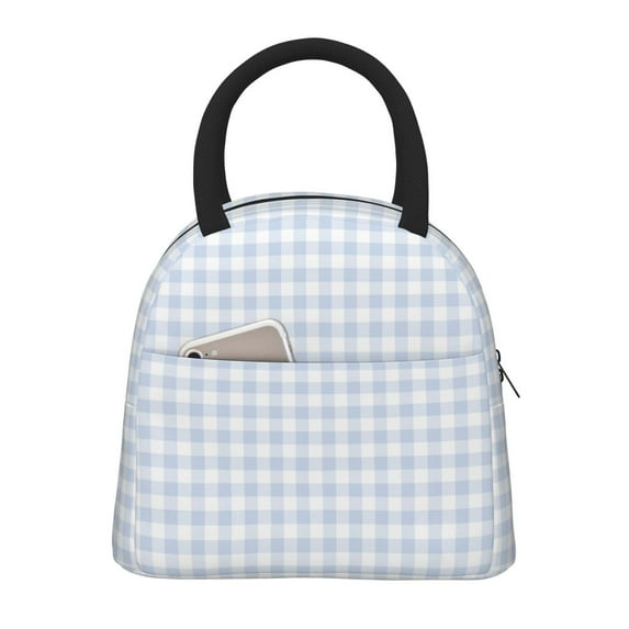 Balery Blue Checkboard Pattern Lunch Bag Women, Lunch Box, Lunch Bag ...