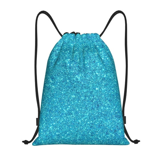 Balery Blue Glitter Pattern Drawstring Backpack Bag Sport Gym Sackpack ...