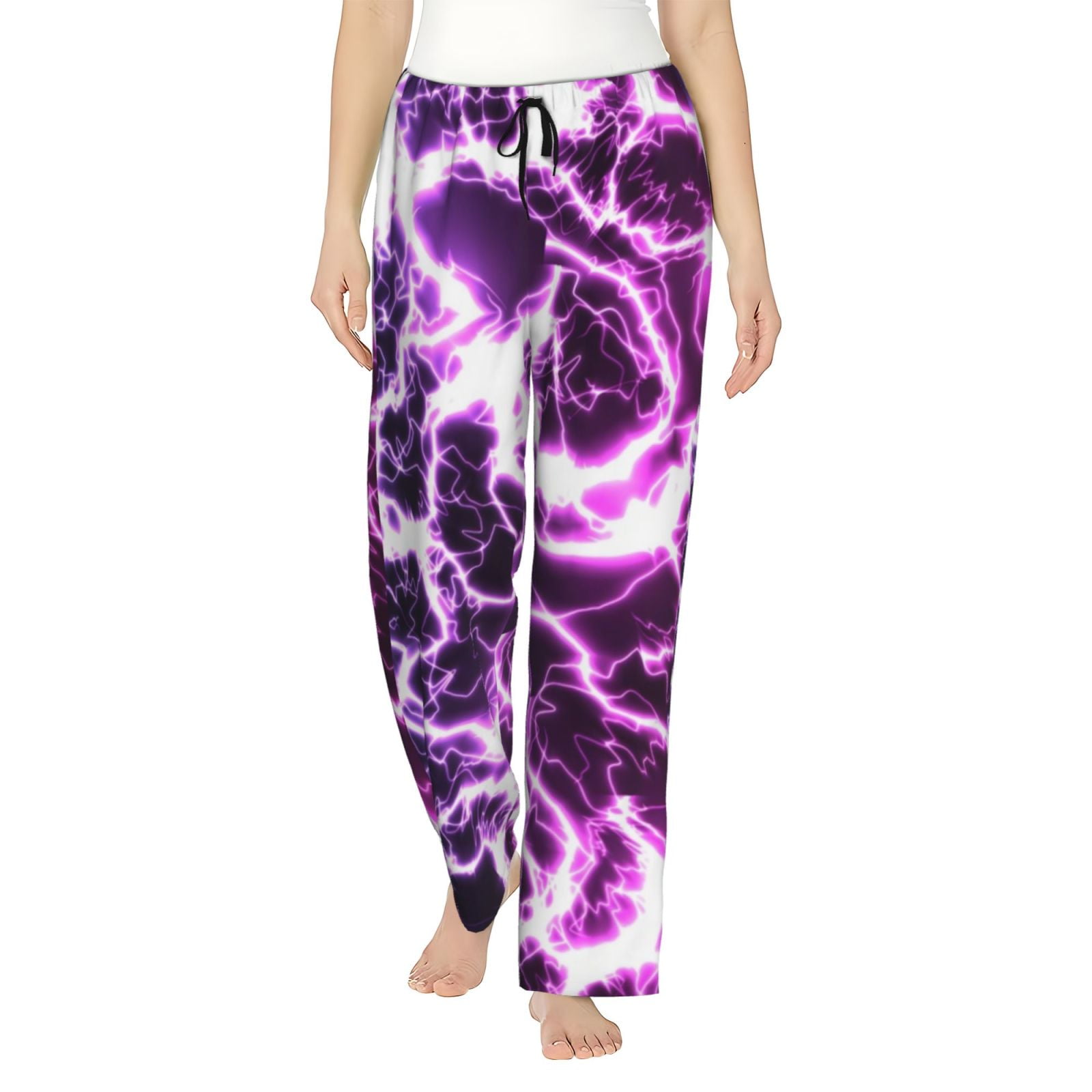 Balery Blue Lightning print Women's Pajama Pants,Ultra Lightweight Pjs ...