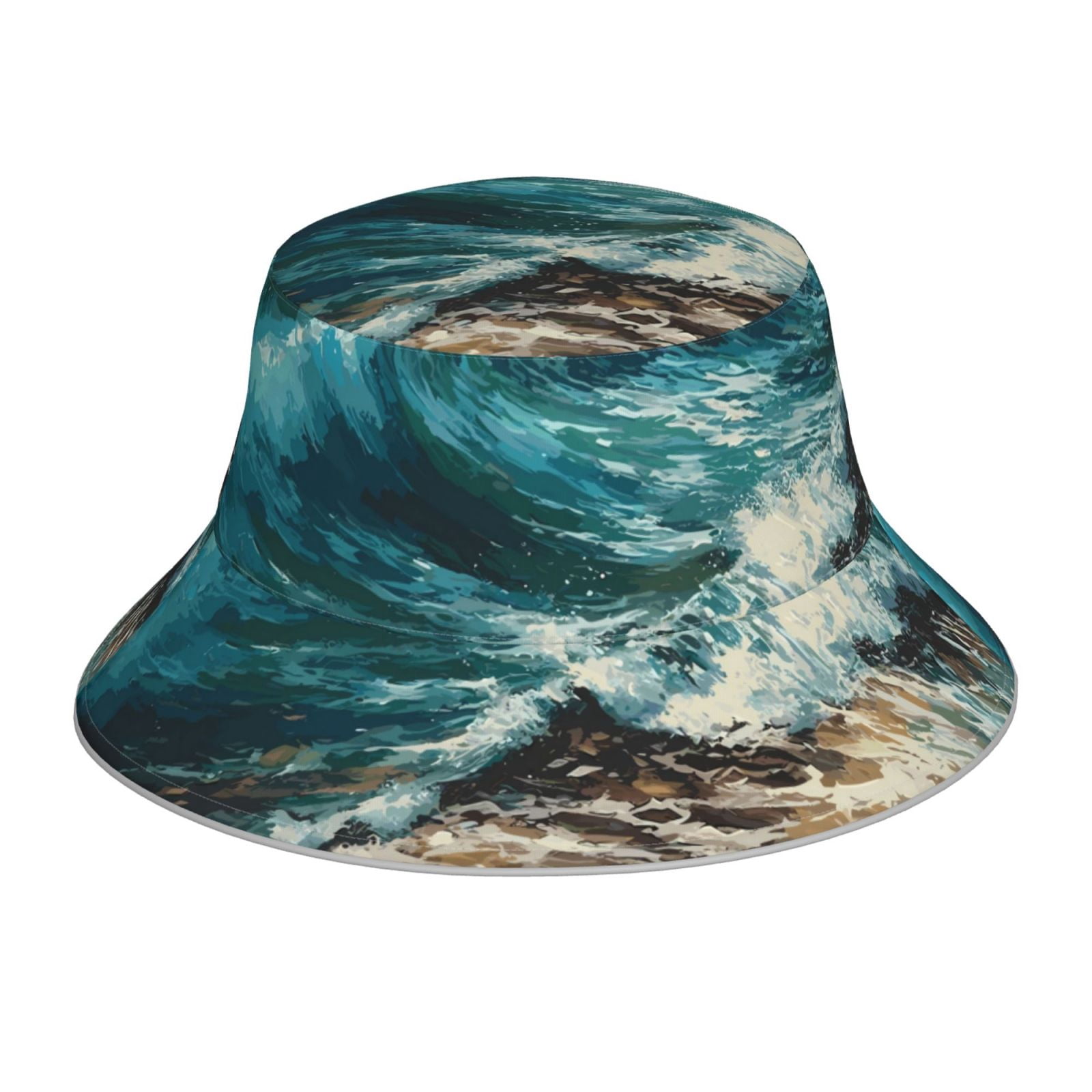 Balery Blue Ocean Waves Sun Hats for Men Women Bucket Hat UPF 50 ...