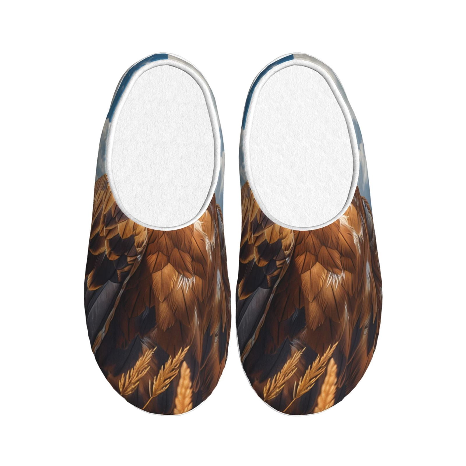 Balery Blue Sky White Cloud Eagle Pattern Women's Fuzzy Memory Foam ...