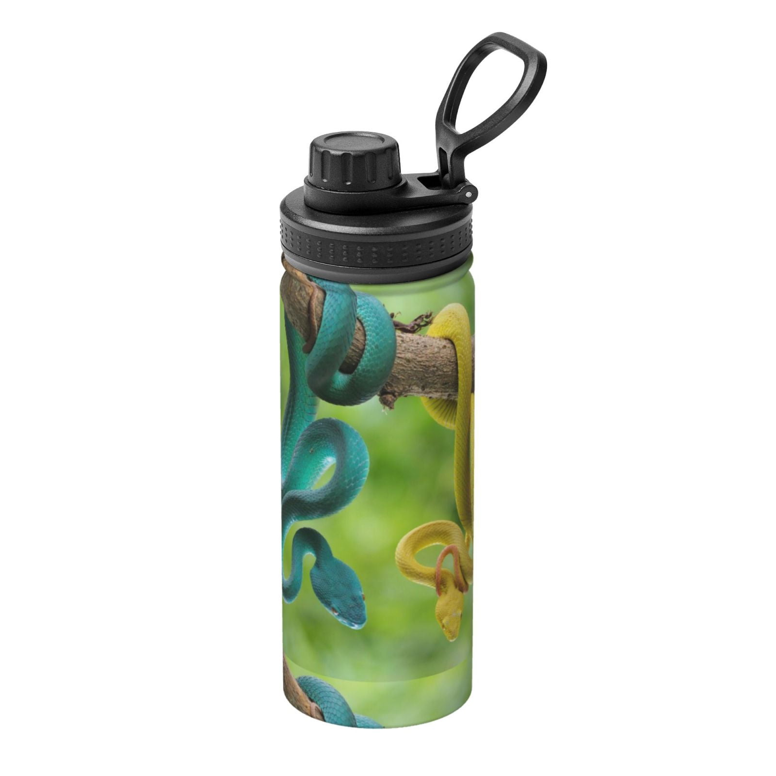 Balery Blue Viper And Yellow Viper Snake Pattern 18oz Sports Insulated ...