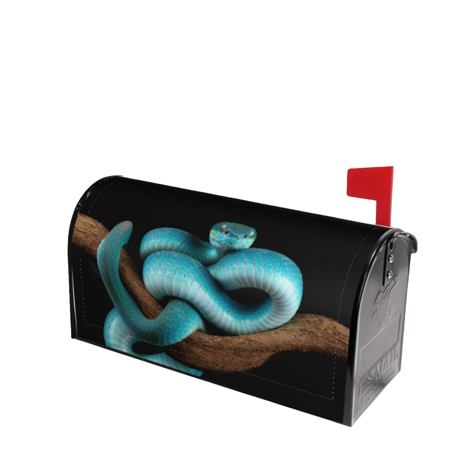 Balery Blue Viper Snake Mailbox Cover - Standard Size-21x18 in ...