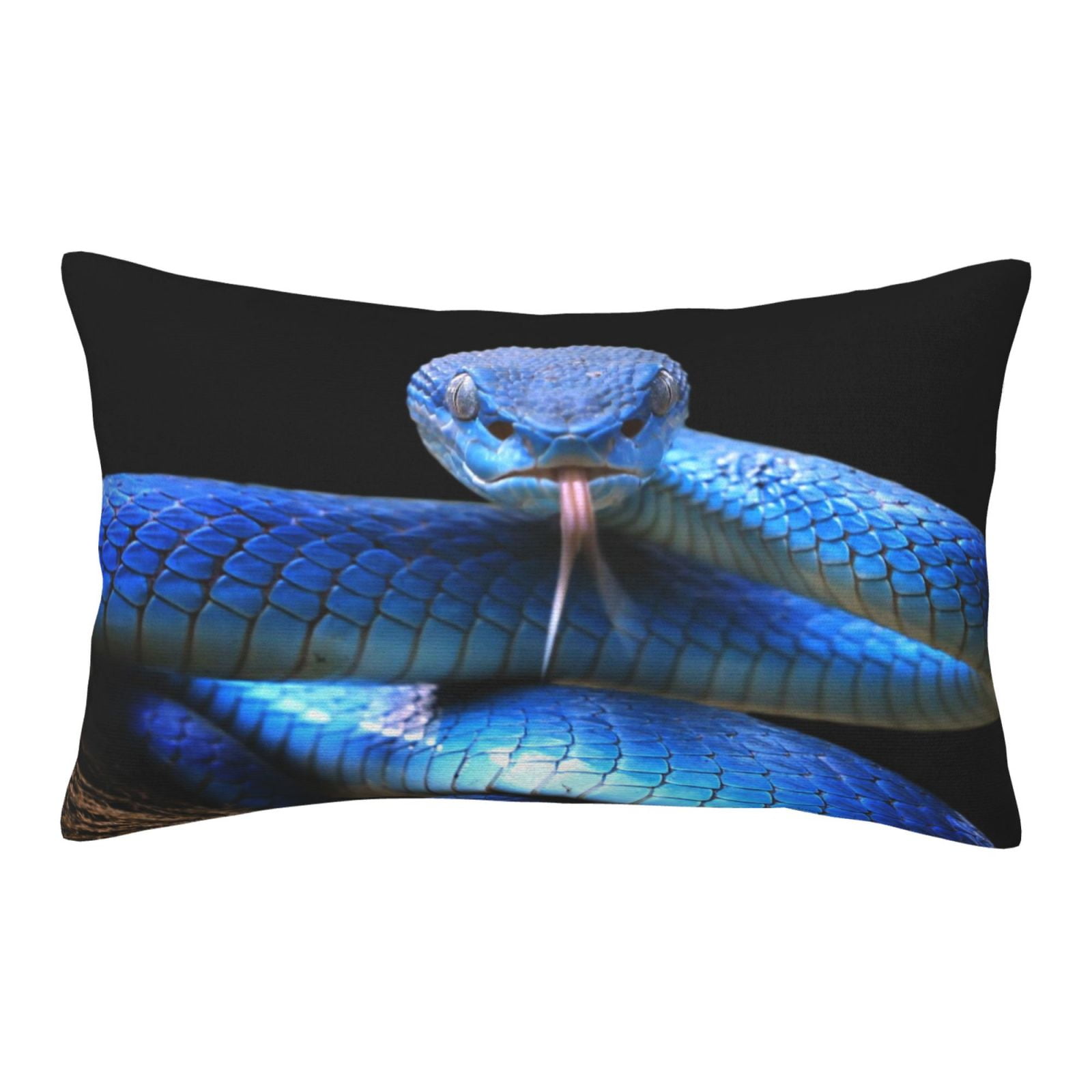 Balery Blue Viper Snake Pillow Covers,Bed Pilowcases,Reversible Plush ...