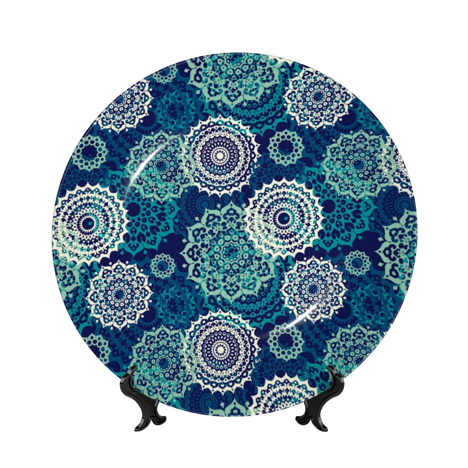 Balery Bohemian Mandala Print Bone China Decorative Plate Ceramic ...