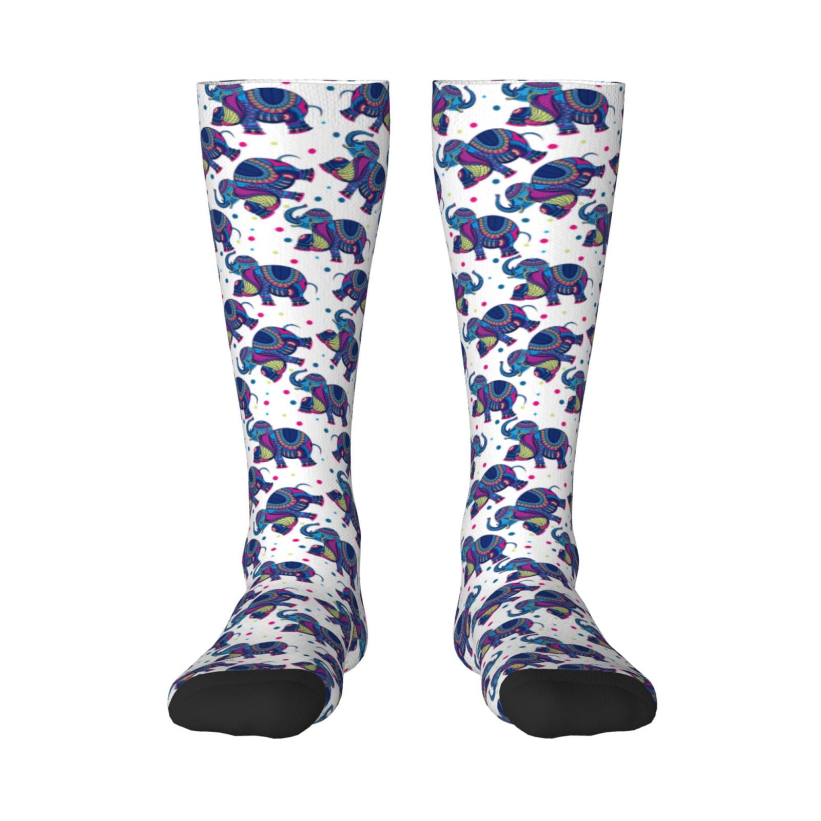 Balery Boho elephant Printed Novelty Socks Men's Women's Crew Socks ...