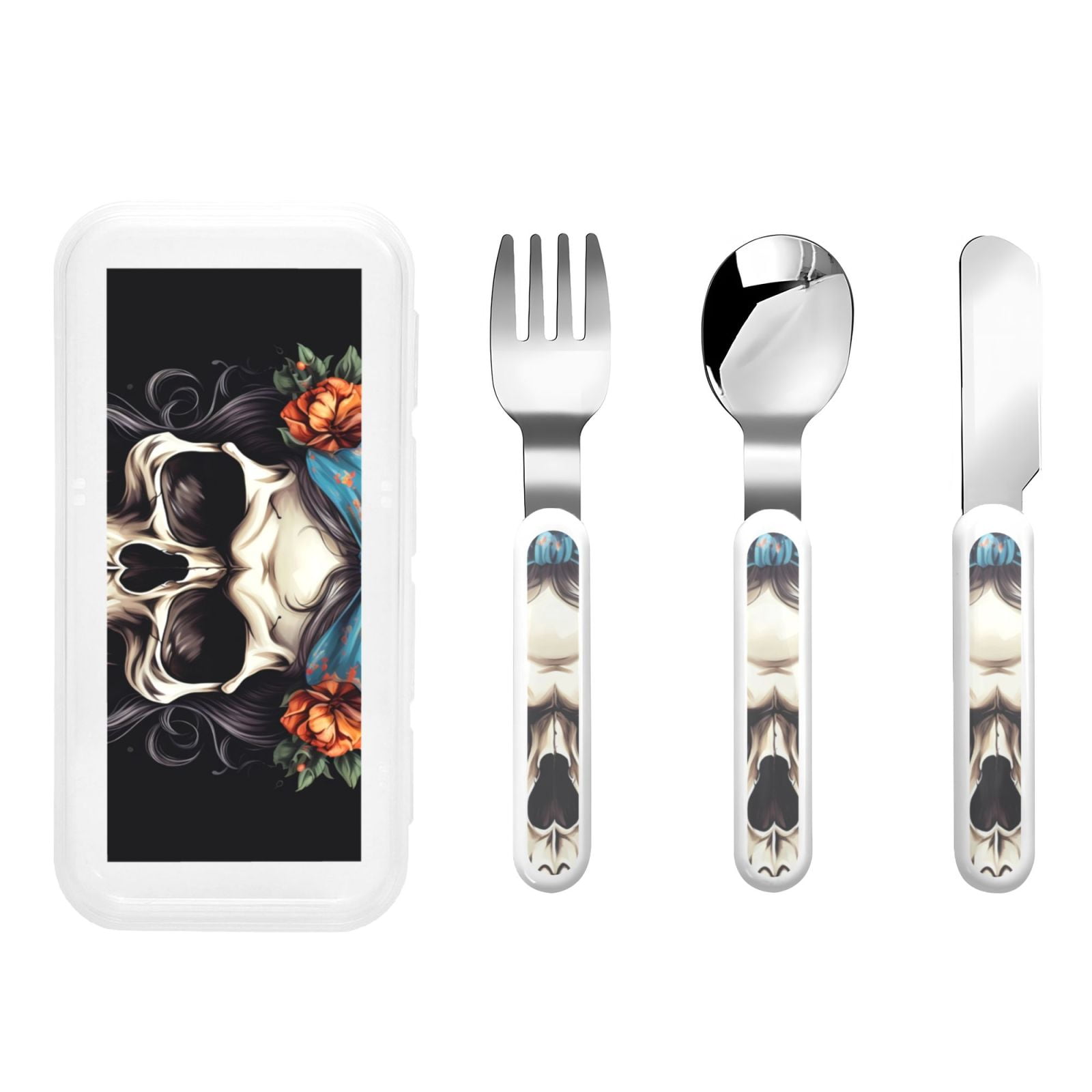 Balery Bow Flower Skull for Stainless Steel Kids Silverware Set - Child ...