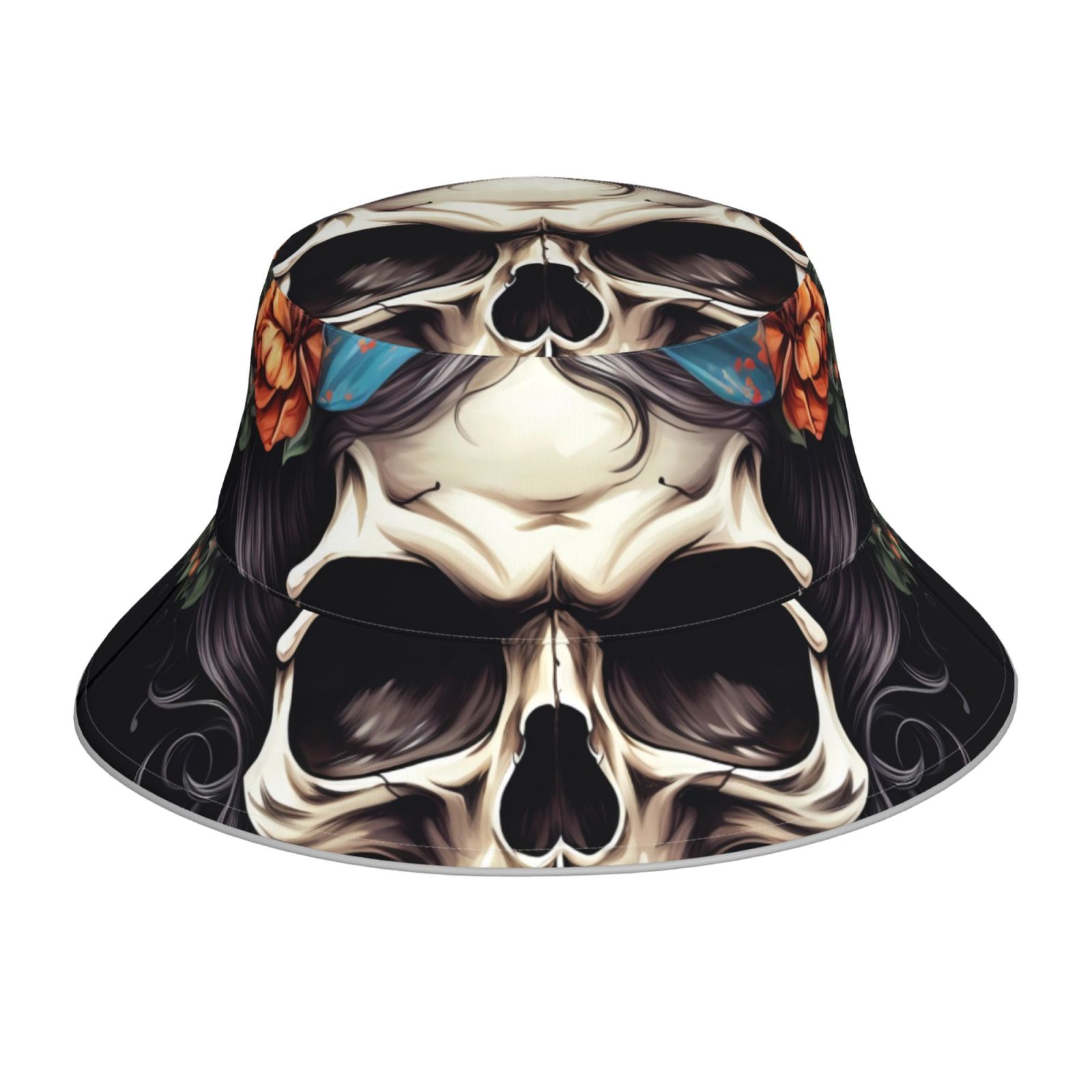 Balery Bow Flower Skull Sun Hats for Men Women Bucket Hat UPF 50 ...