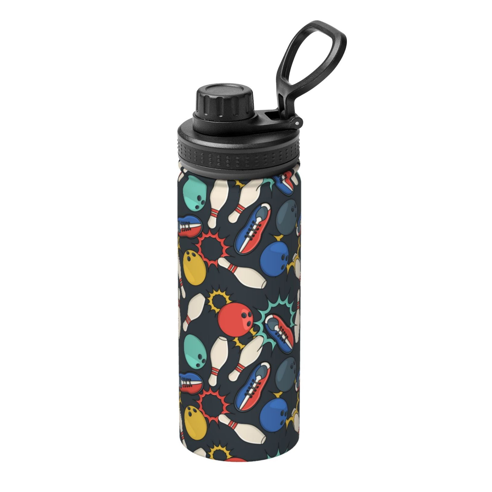 Balery Bowling Ball Pattern 18oz Sports Insulated Kettle Stainless ...