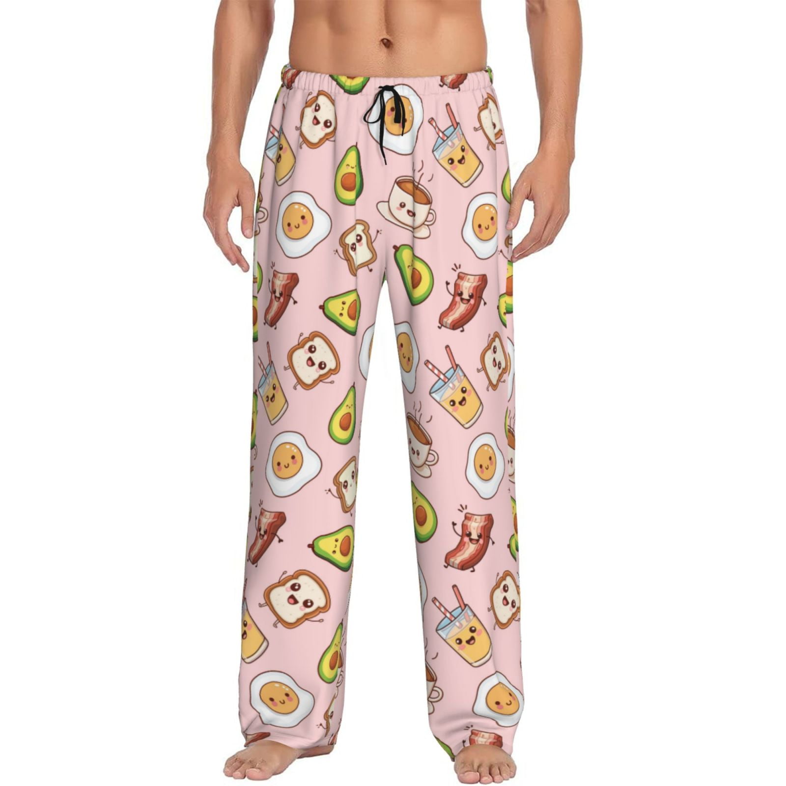 Balery Breakfast print Men's Pajama Pants,Ultra Lightweight Pjs,Lounge ...
