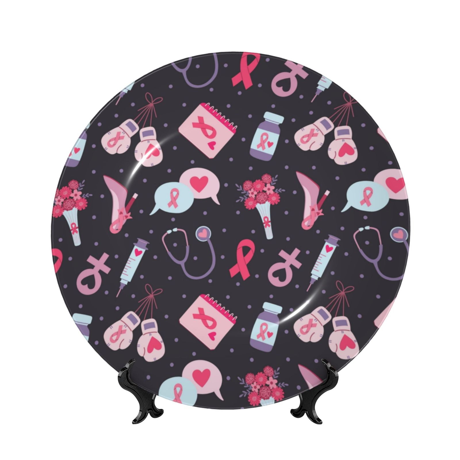 Balery Breast Cancer Awareness1 Print Bone China Decorative Plate ...