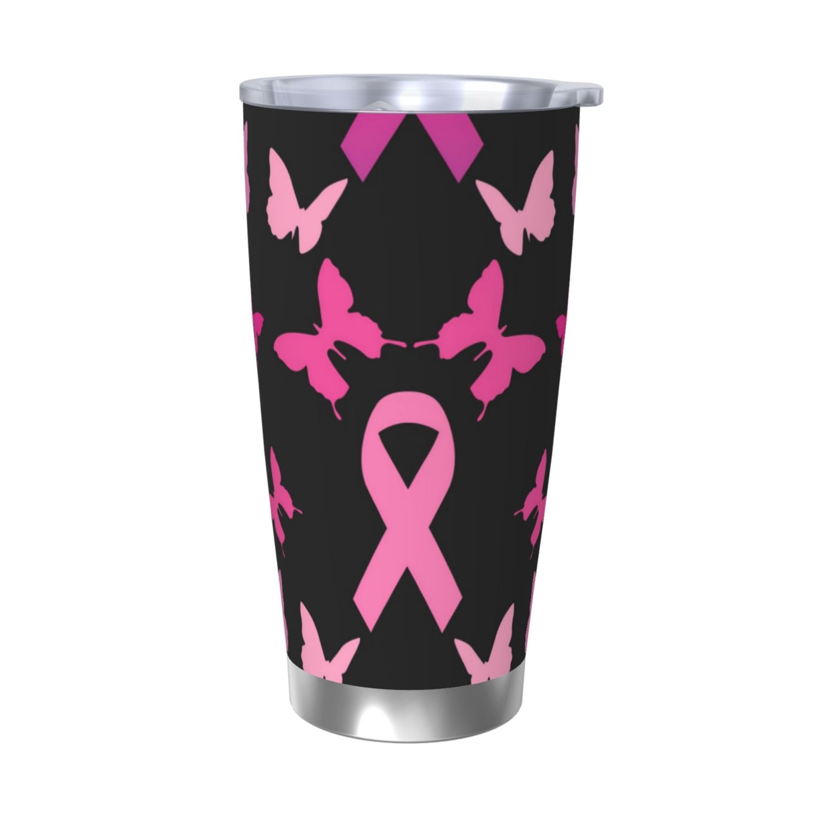 Balery Breast Cancer Pattern 20oz Insulated Car Cup with Dual Drink ...