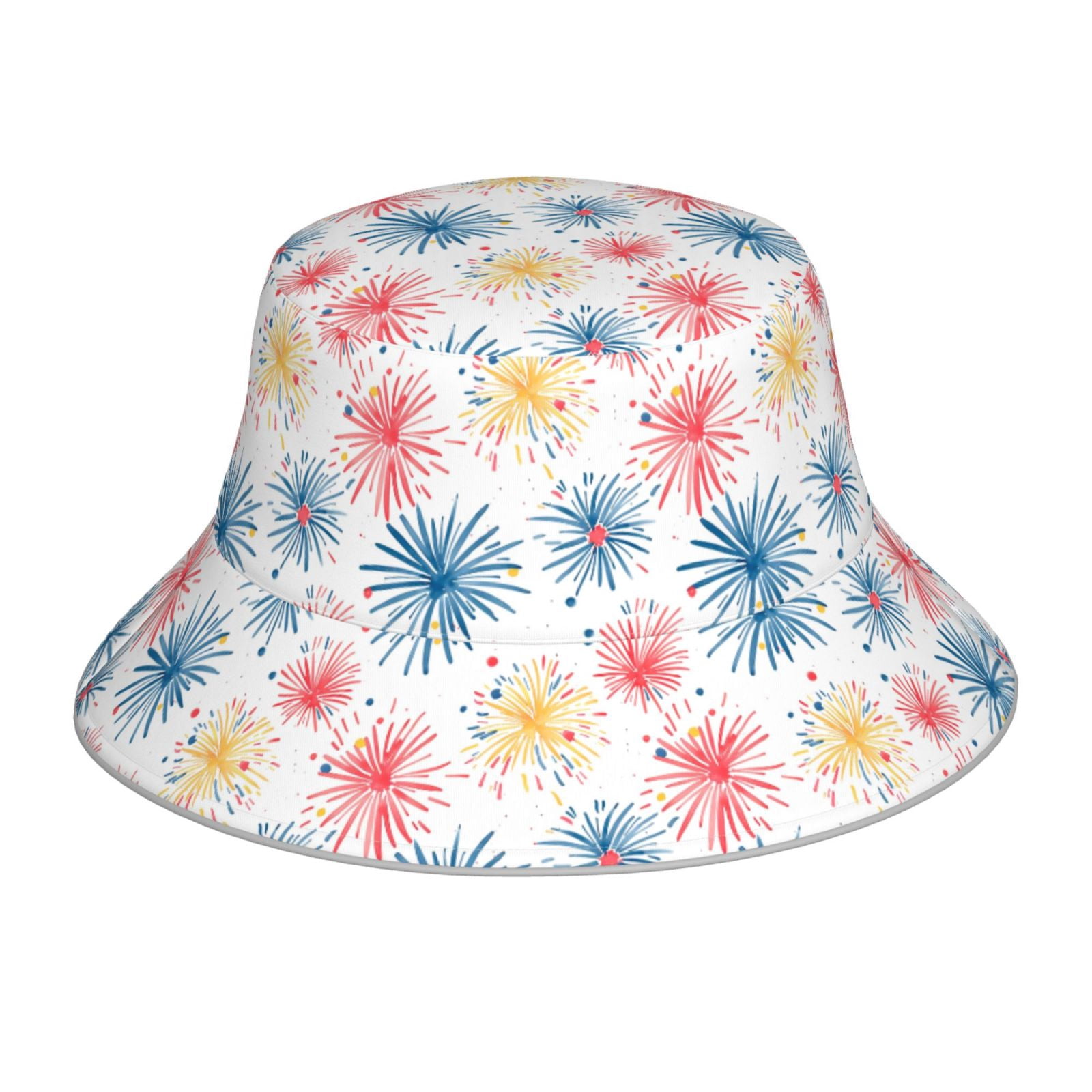 Balery Bright Colorful Fireworks Sun Hats for Men Women Bucket Hat UPF ...