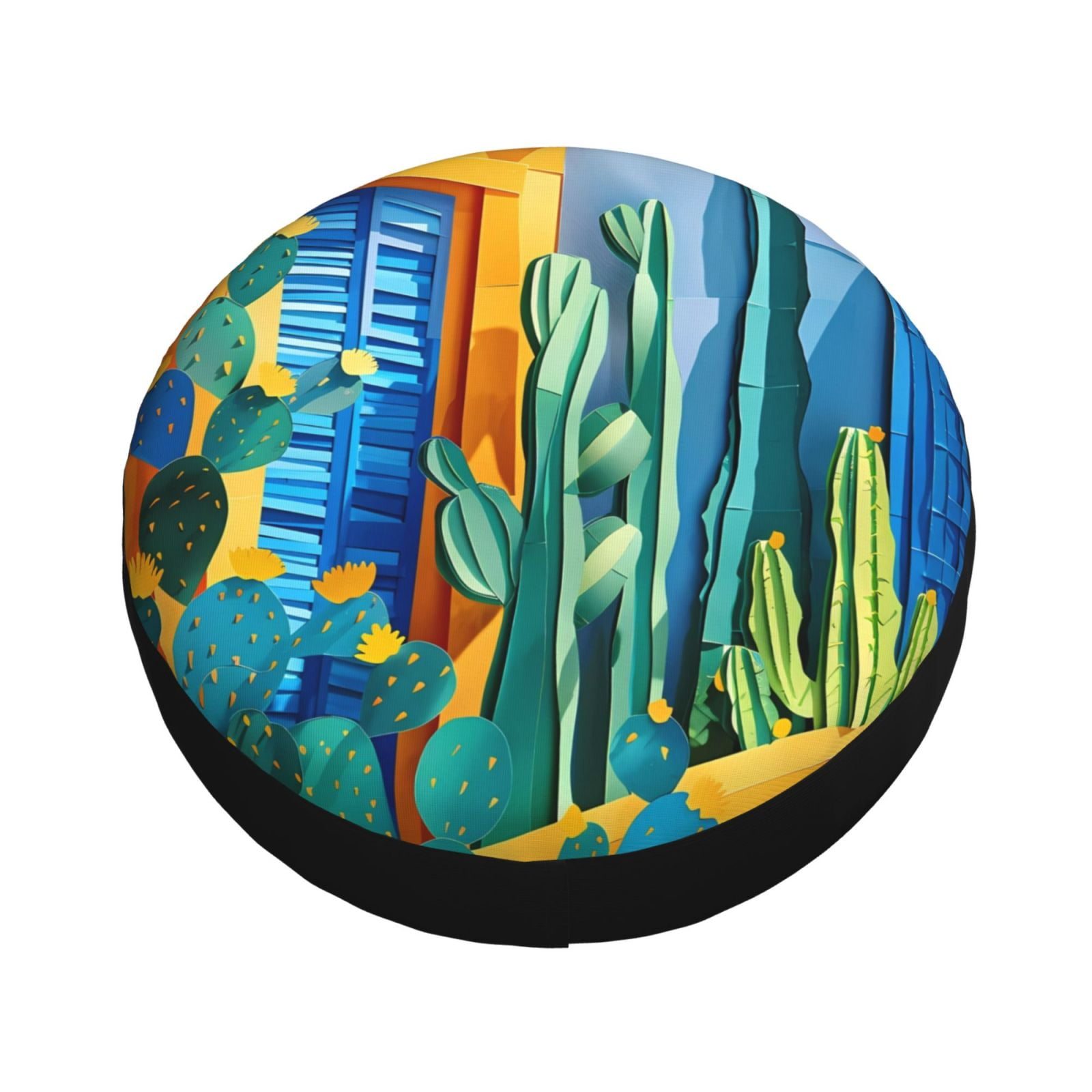Balery Bright Paper Cactus Scene Tire Covers - Tough Tire Wheel ...