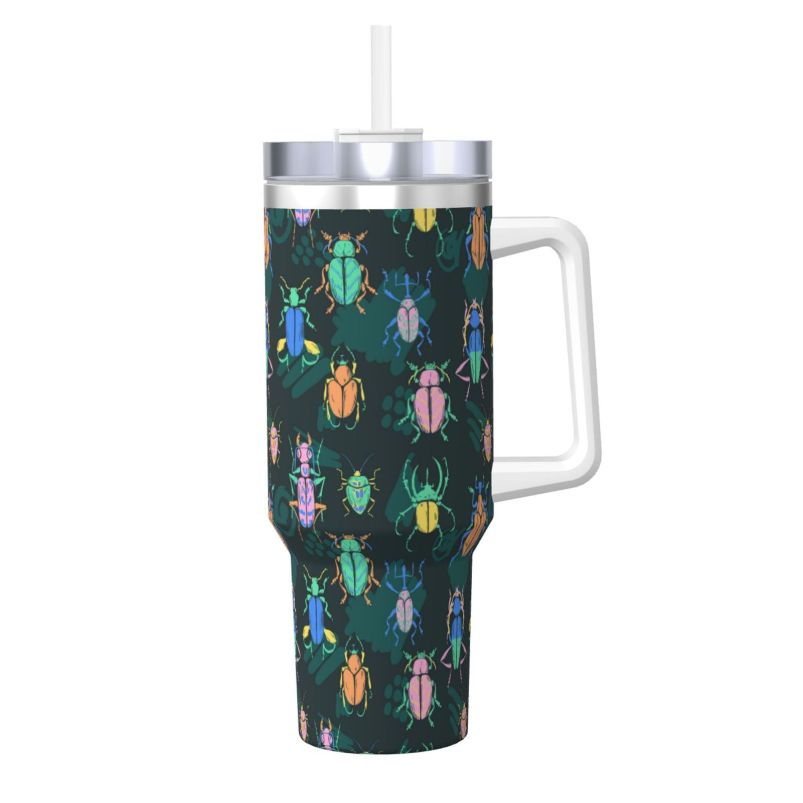 Balery Bright ladybugs Pattern 40oz Stainless Steel Tumbler Double Wall ...