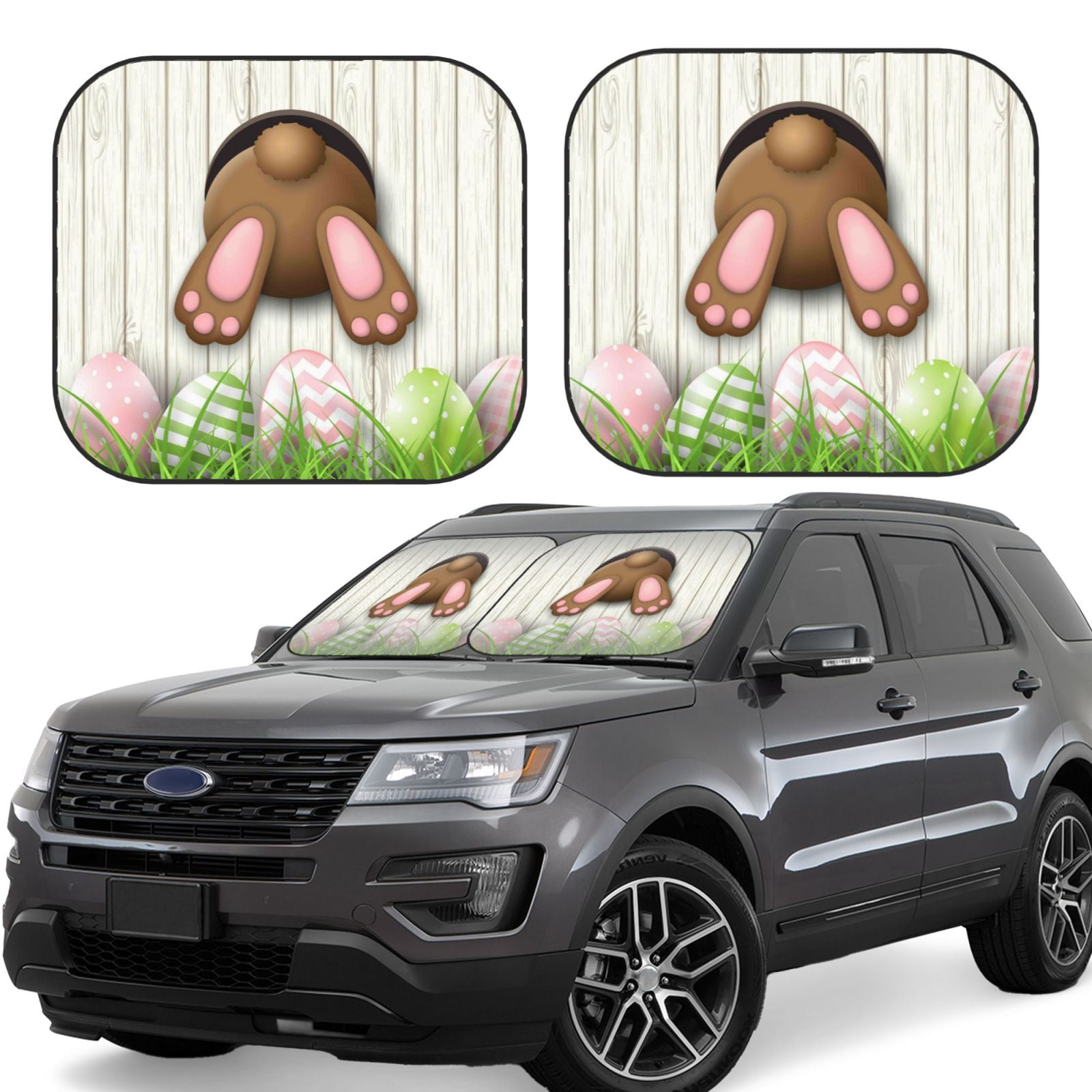 Balery Brown Bunny Bottom And Easter Eggs Sun Shield 2 Pack For Car ...
