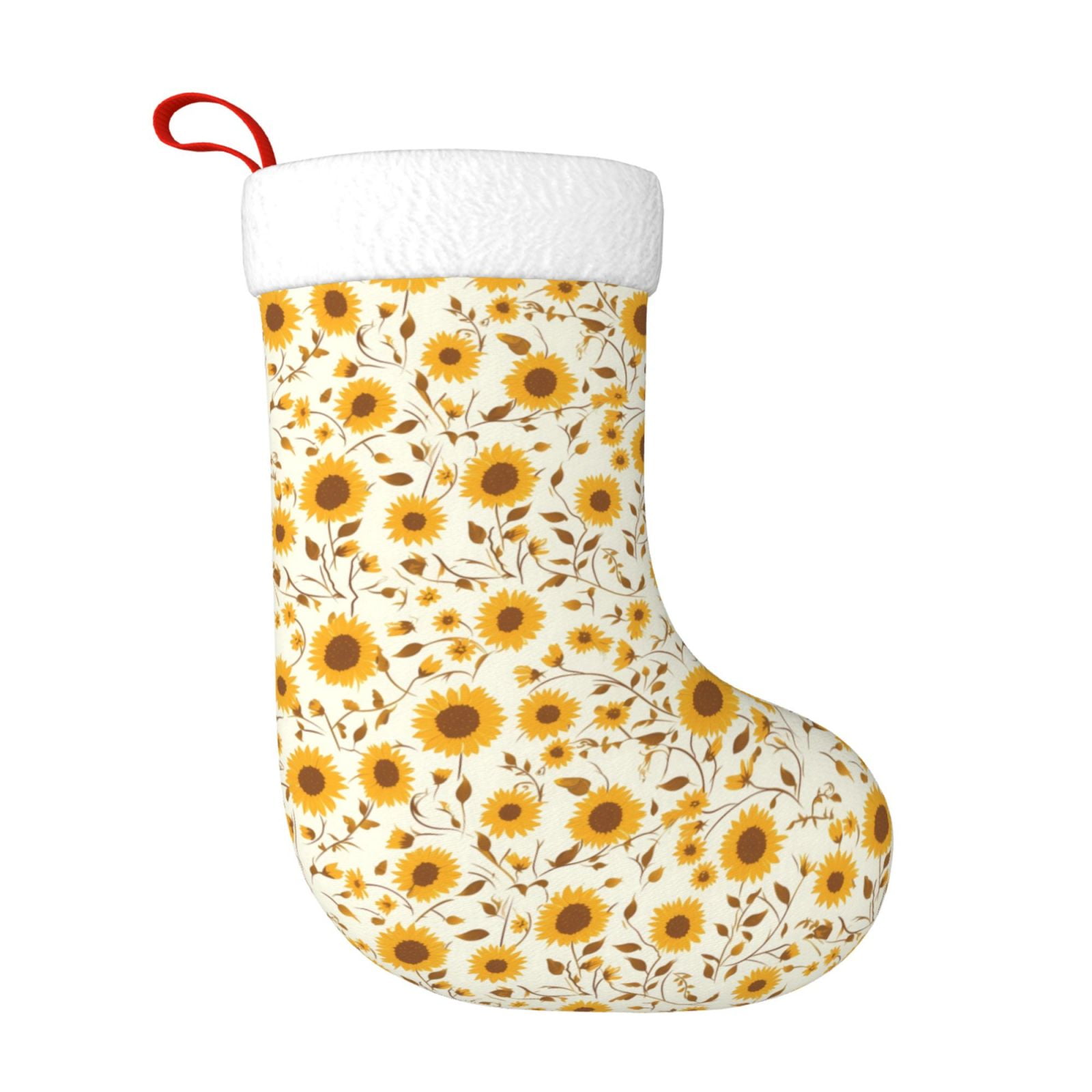 Balery Brown Leaf Sunflower Pattern Christmas Stockings with Initials ...