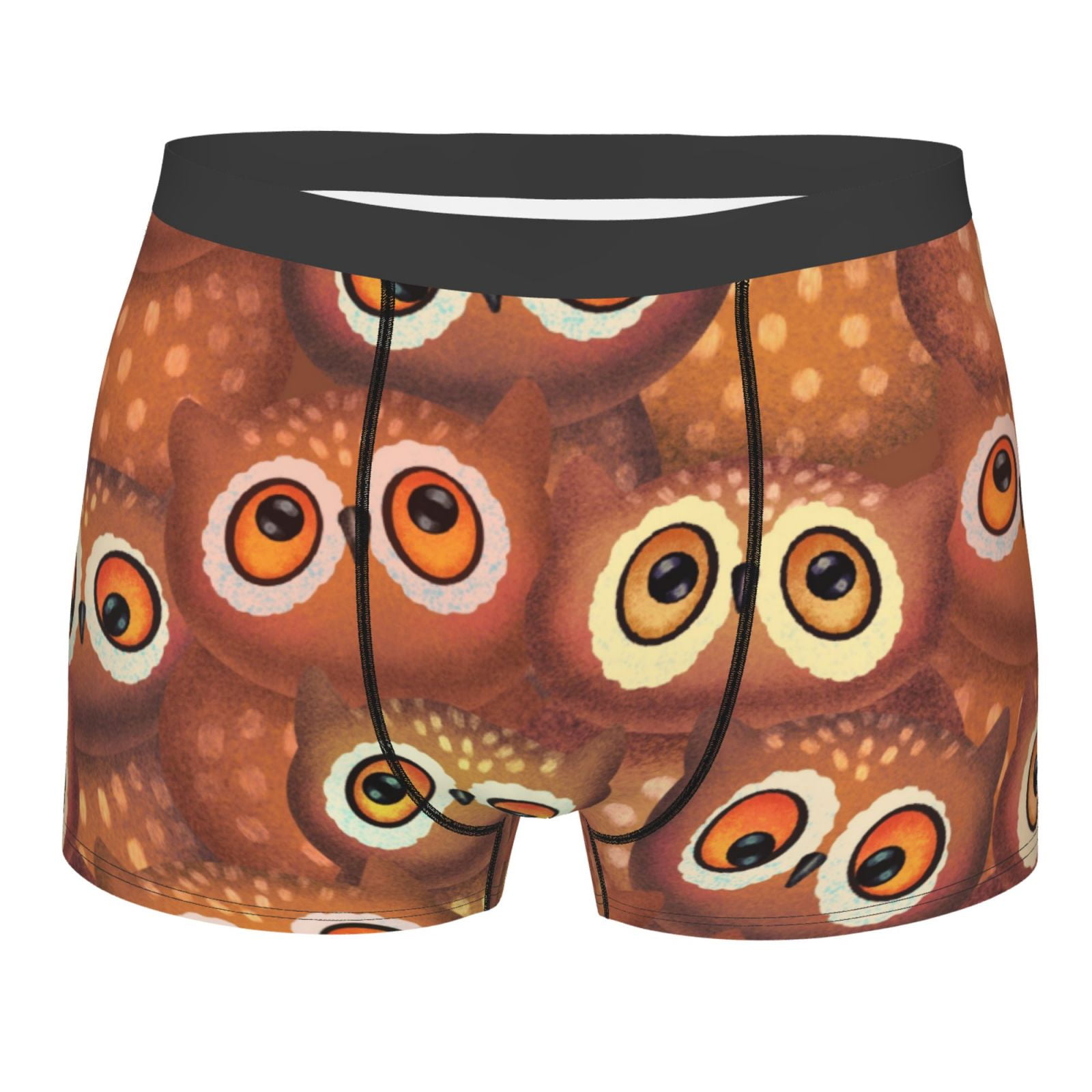 Balery Brown Owl Men's Boxer Briefs, Soft and Breathable Cotton ...