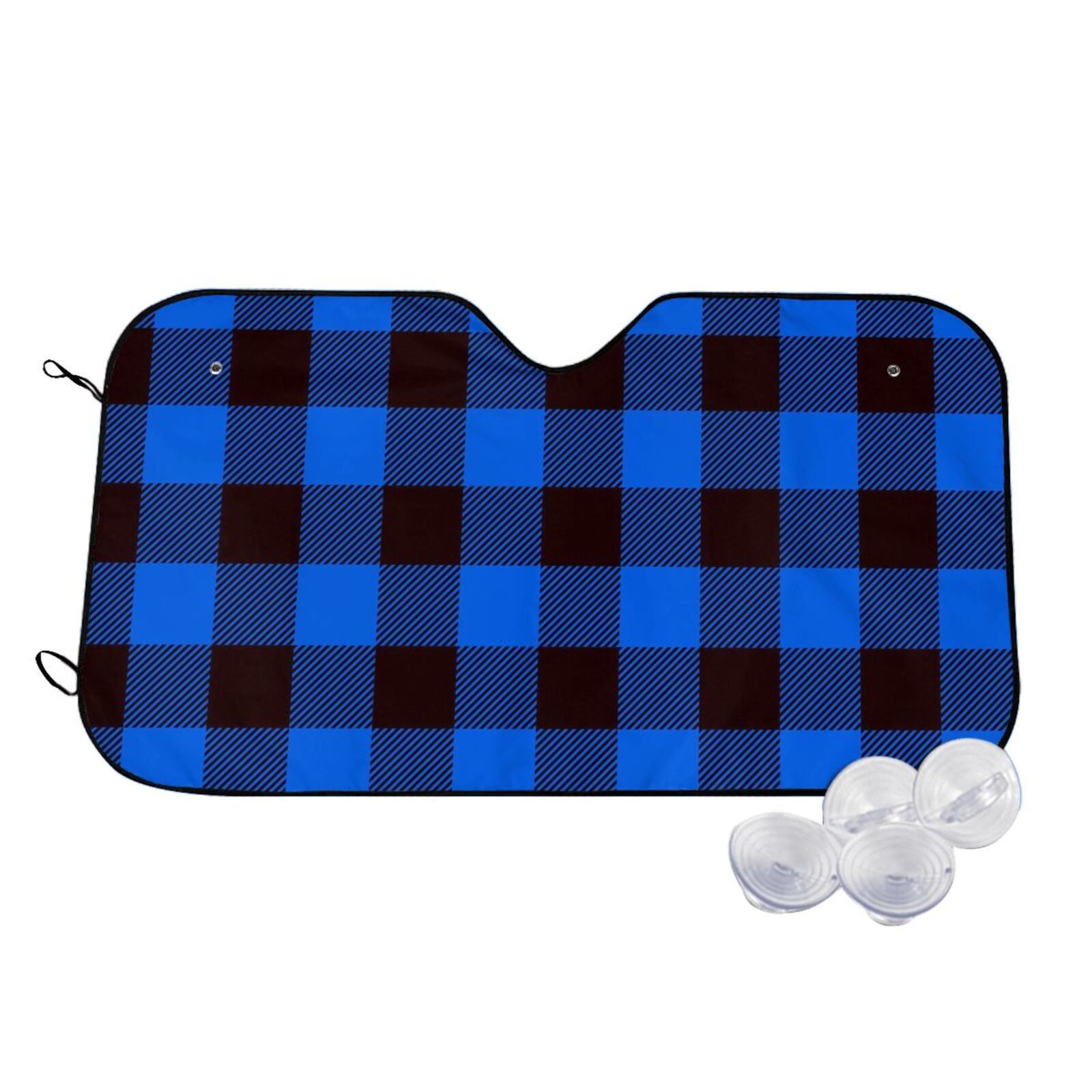 Balery Buffalo Plaid Blue Black Print Car Windshield Sun Shade ...