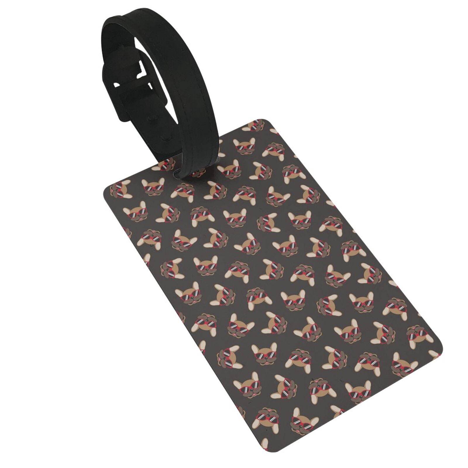 Balery Bulldog with Sunglasses Print Durable Luggage Tags with Secure ...