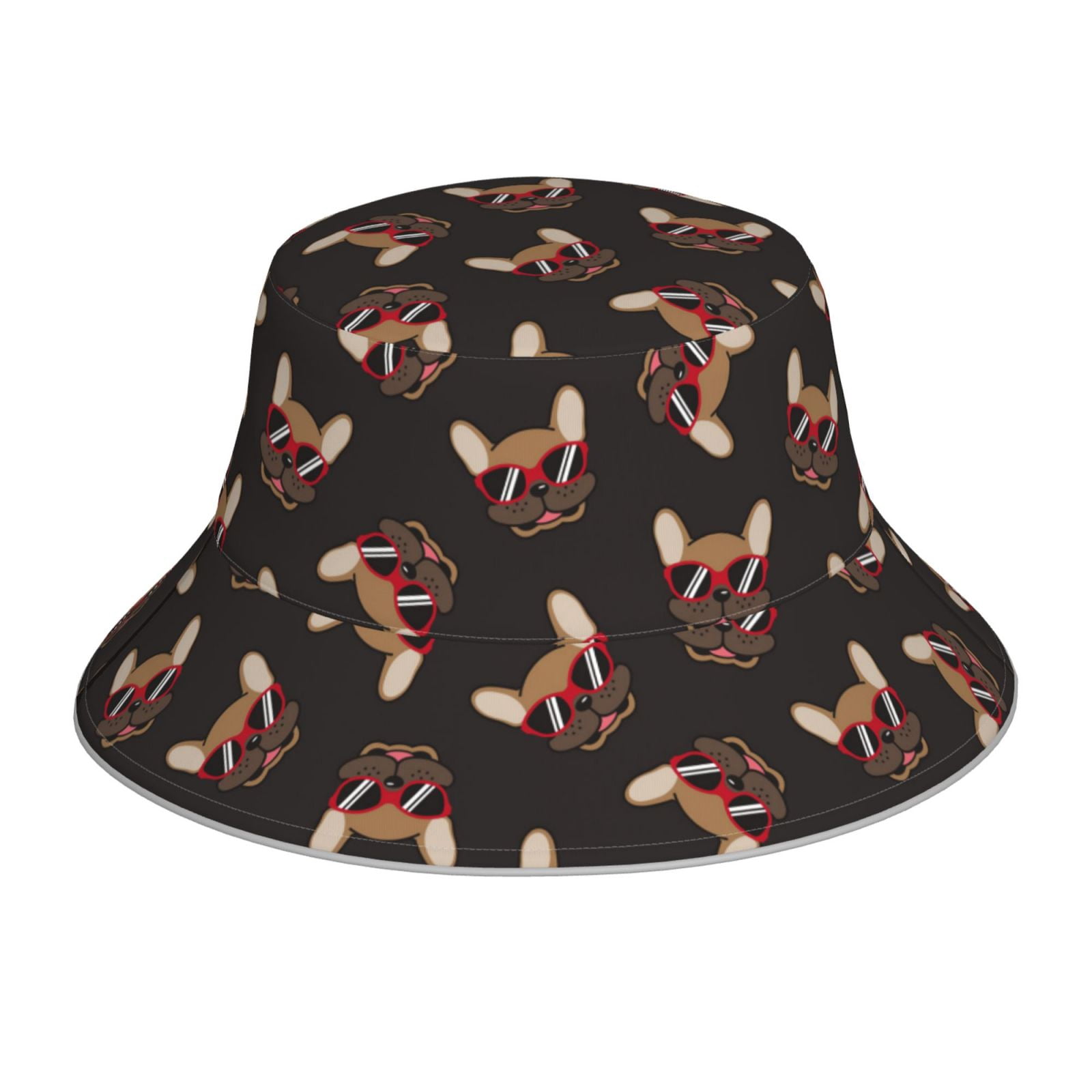 Balery Bulldog with Sunglasses Sun Hats for Men Women Bucket Hat UPF 50 ...
