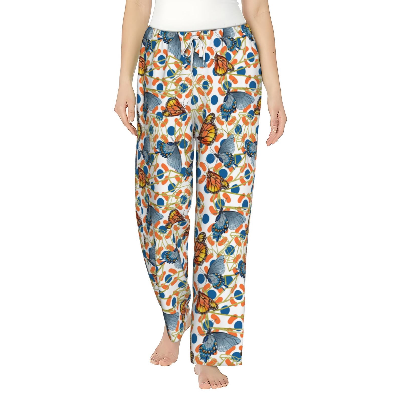 Balery Butterflies Wild Insect print Women's Pajama Pants,Ultra ...