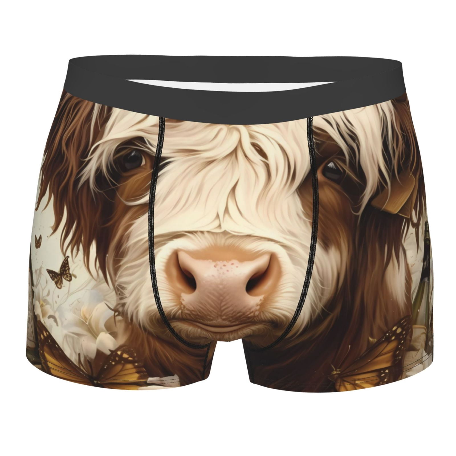 Balery Butterfly Cow Barrel Men's Boxer Briefs, Soft and Breathable ...