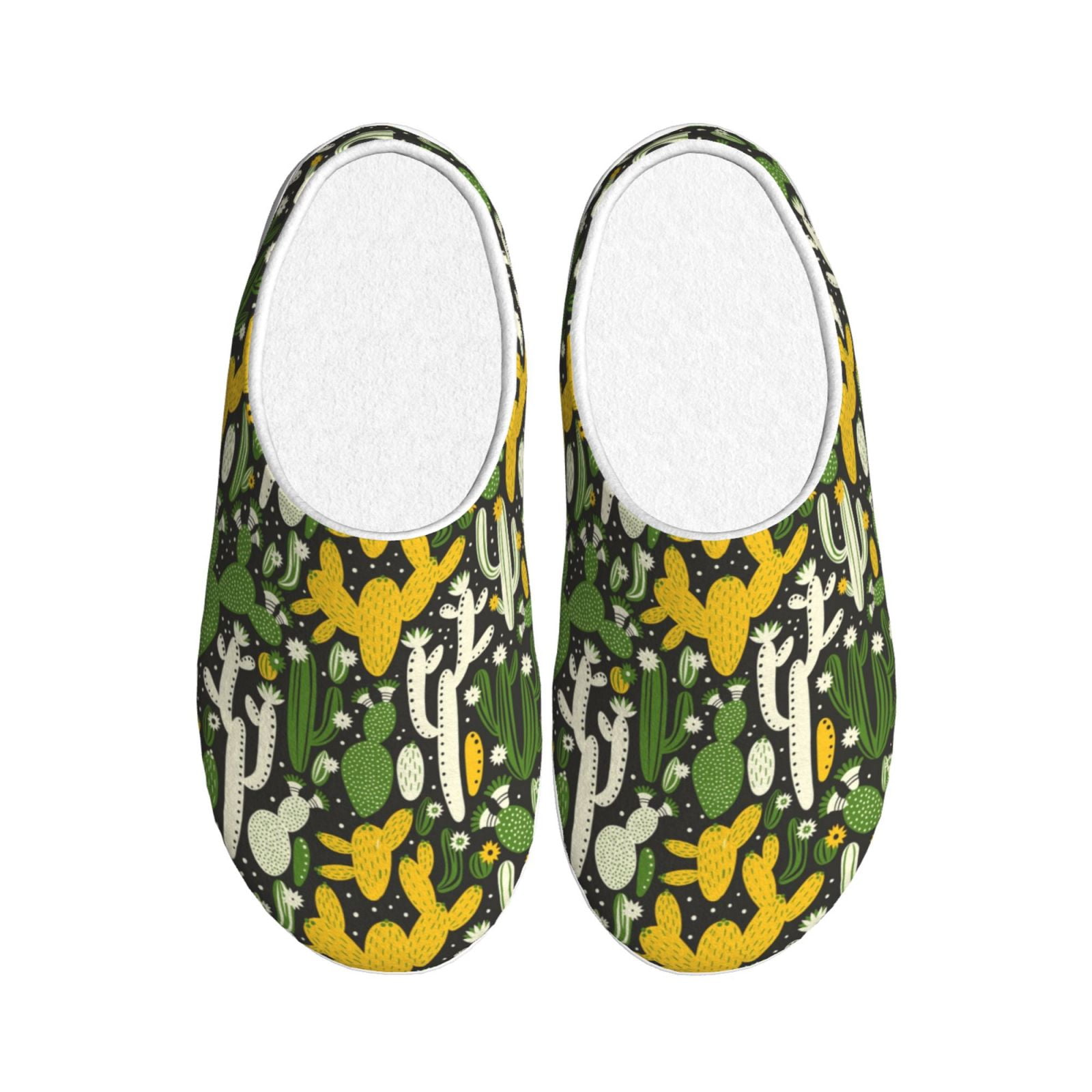 Balery Cactus 4 Pattern Women's Fuzzy Memory Foam Slippers Fluffy ...
