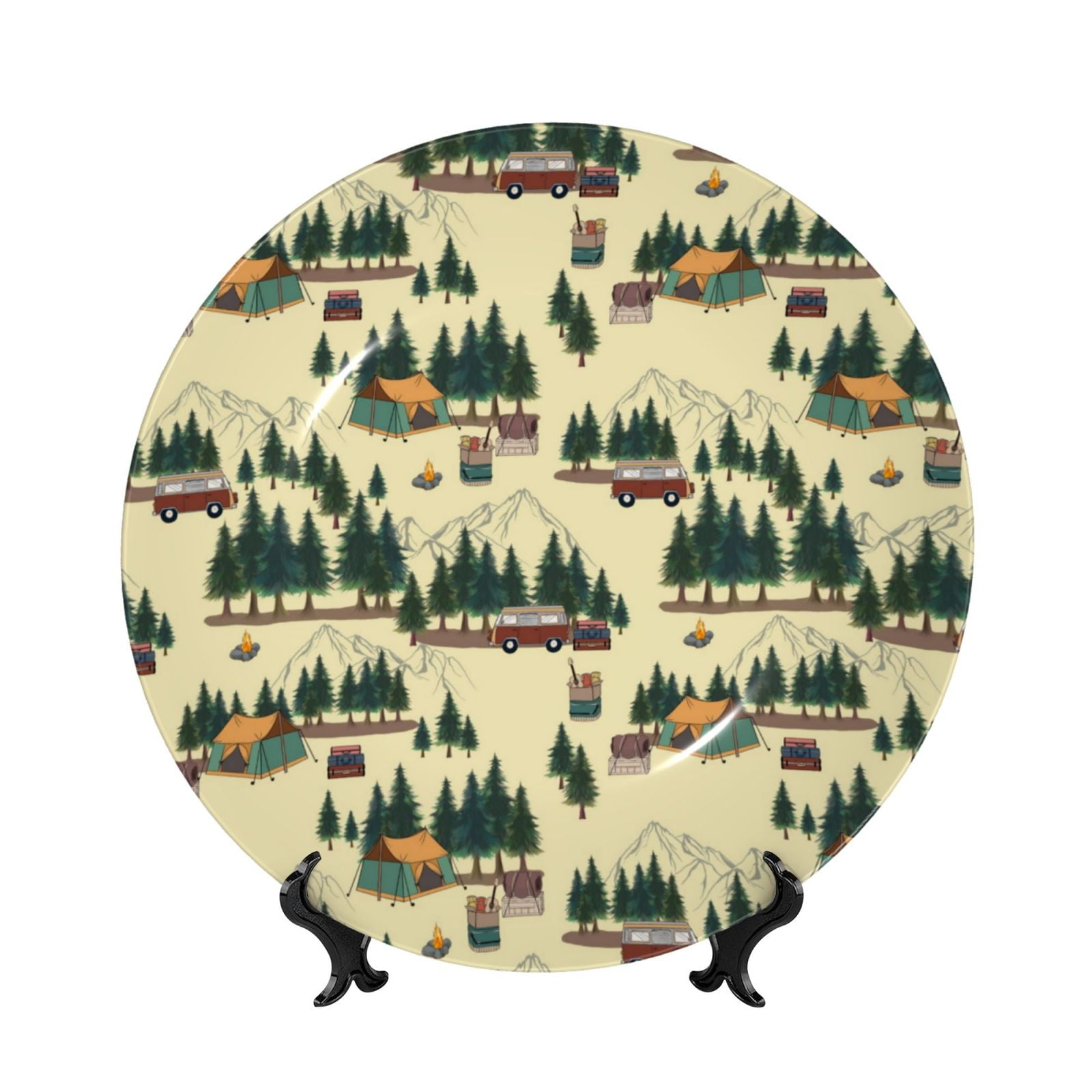 Balery Camping Caravan 1 Print Bone China Decorative Plate Ceramic ...