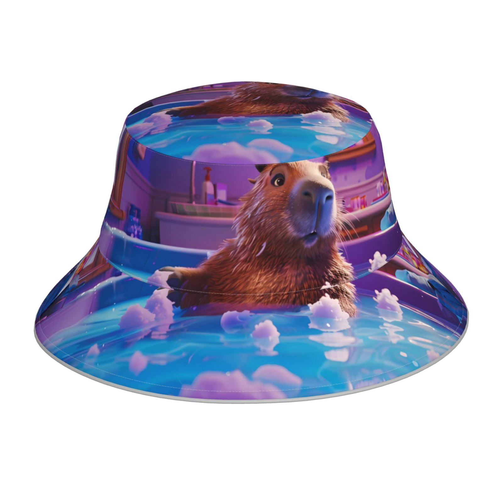 Balery Capybara Bathtub Fun Sun Hats for Men Women Bucket Hat UPF 50 ...