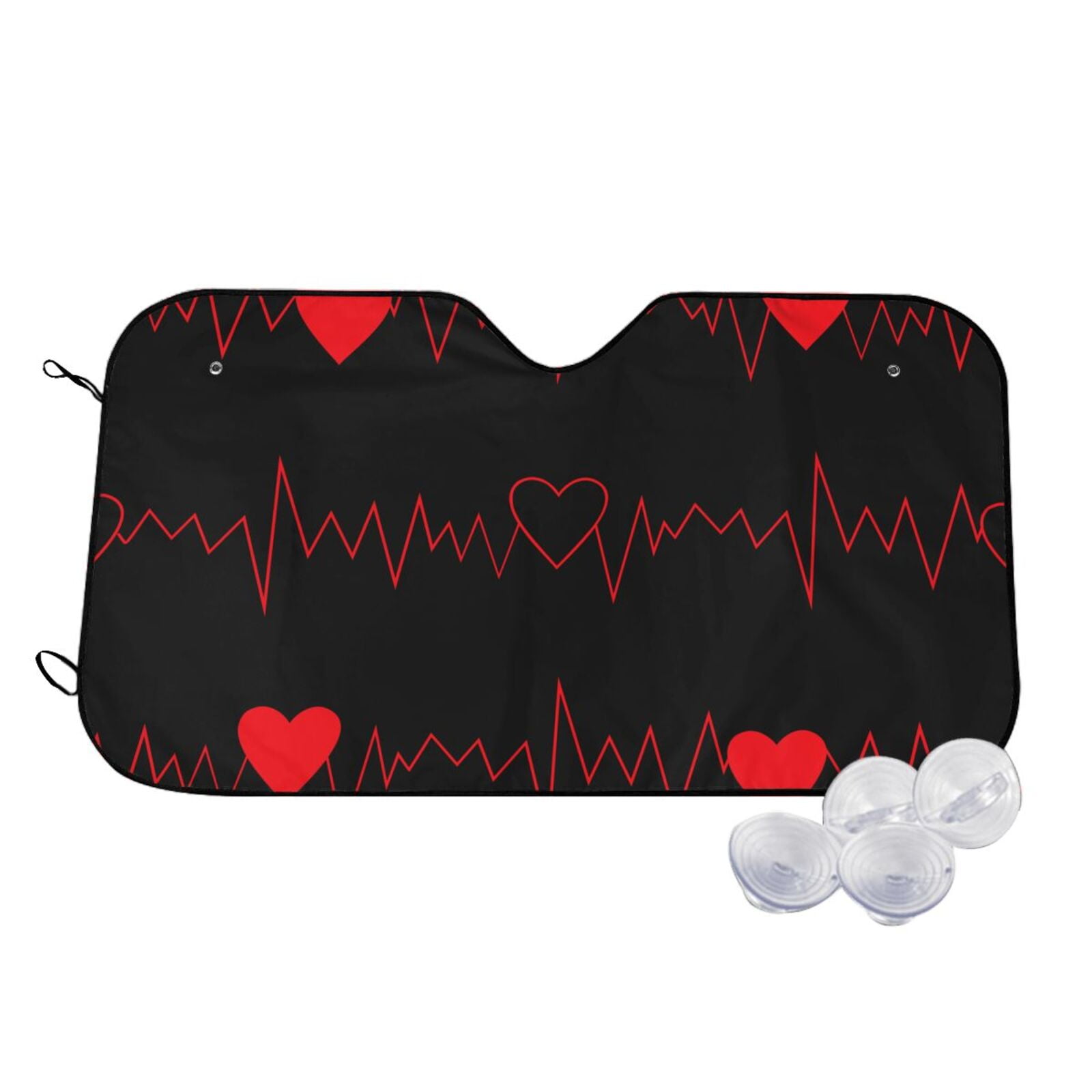 Balery Cardiogram And Heart Windshield Sun Shade, Car Front Window ...