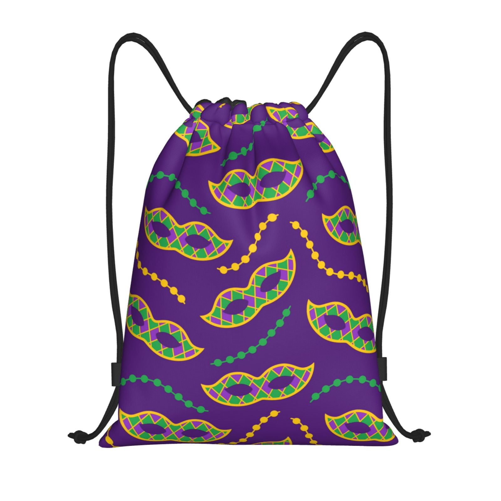 Balery Carnival Masks and Beads Pattern Drawstring Backpack Bag Sport ...