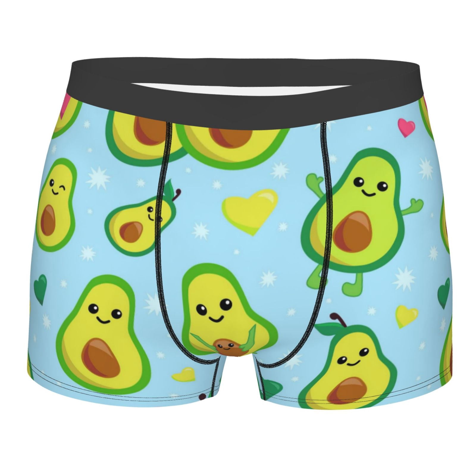 Balery Cartoon Avocado Men's Boxer Briefs, Soft and Breathable Cotton ...