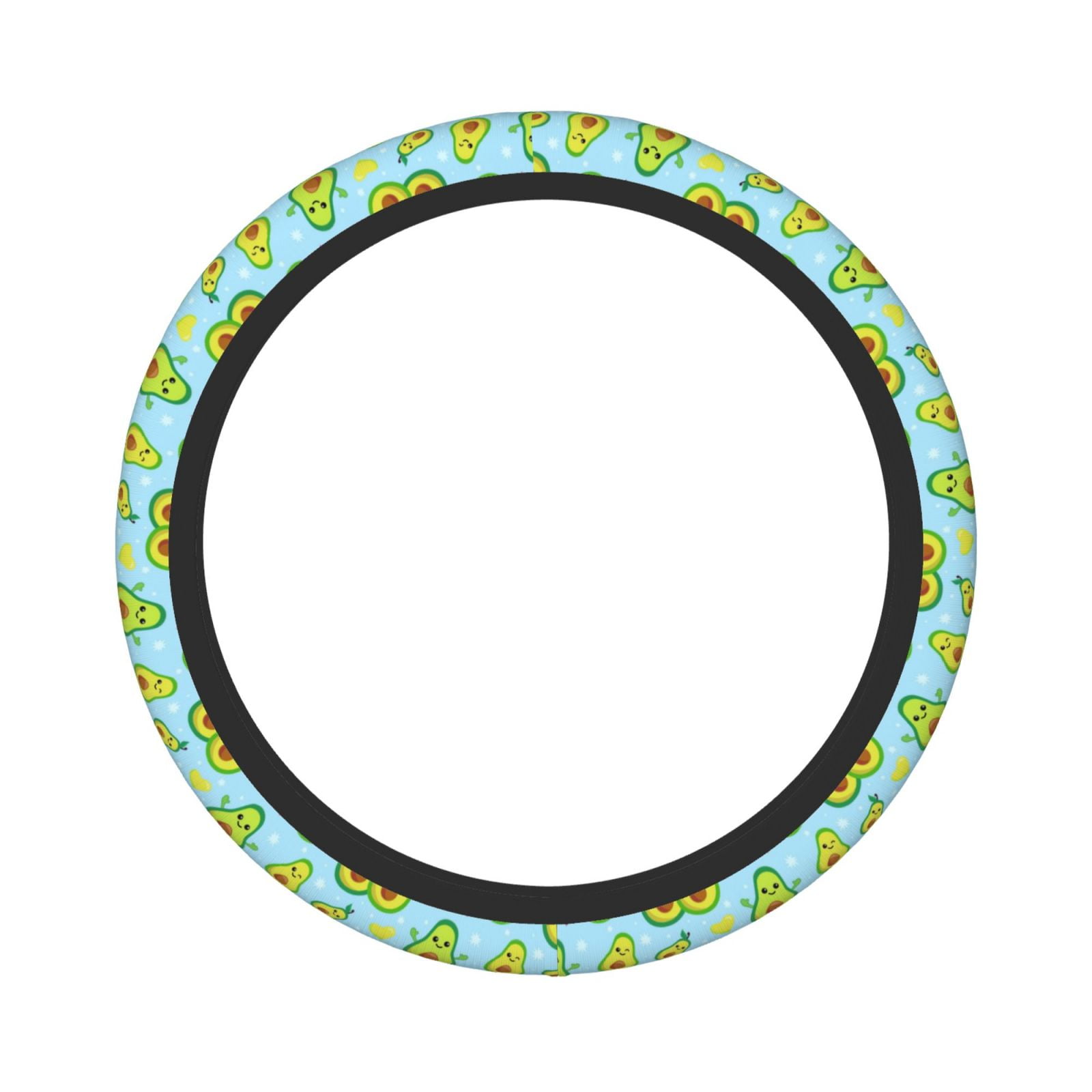 Balery Cartoon Avocado print Steering Wheel Covers Elastic Skidproof ...