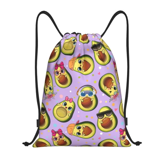 Balery Cartoon Avocados Pattern Drawstring Backpack Bag Sport Gym ...