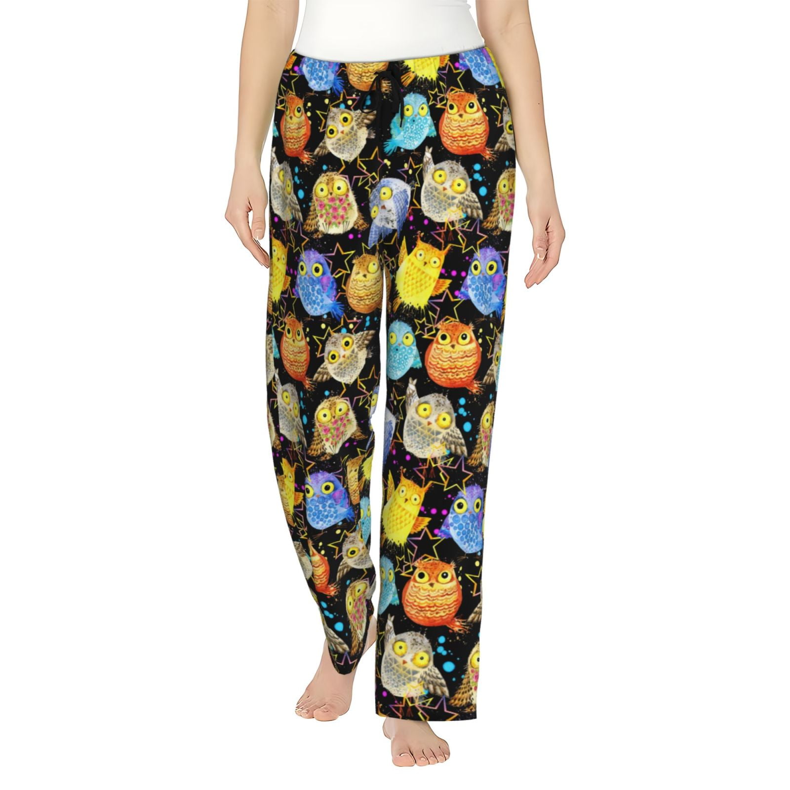 Balery Cartoon Bird Owl print Women's Pajama Pants,Ultra Lightweight ...