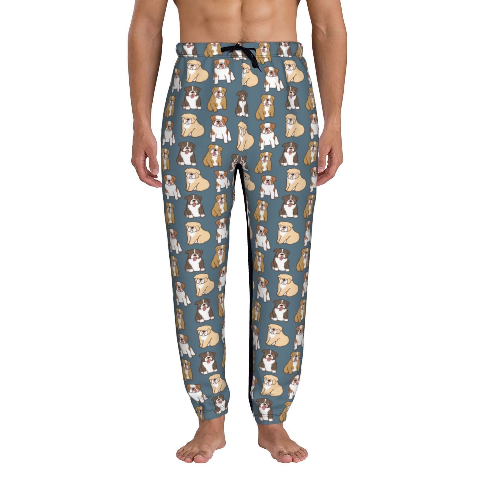Balery Cartoon Bulldog 1 Pattern Joggers for Men Athletic Workout ...
