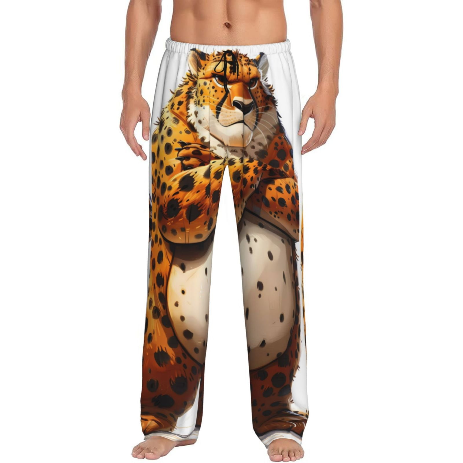 Balery Cartoon Cheetah With Attitude print Men's Pajama Pants,Ultra ...