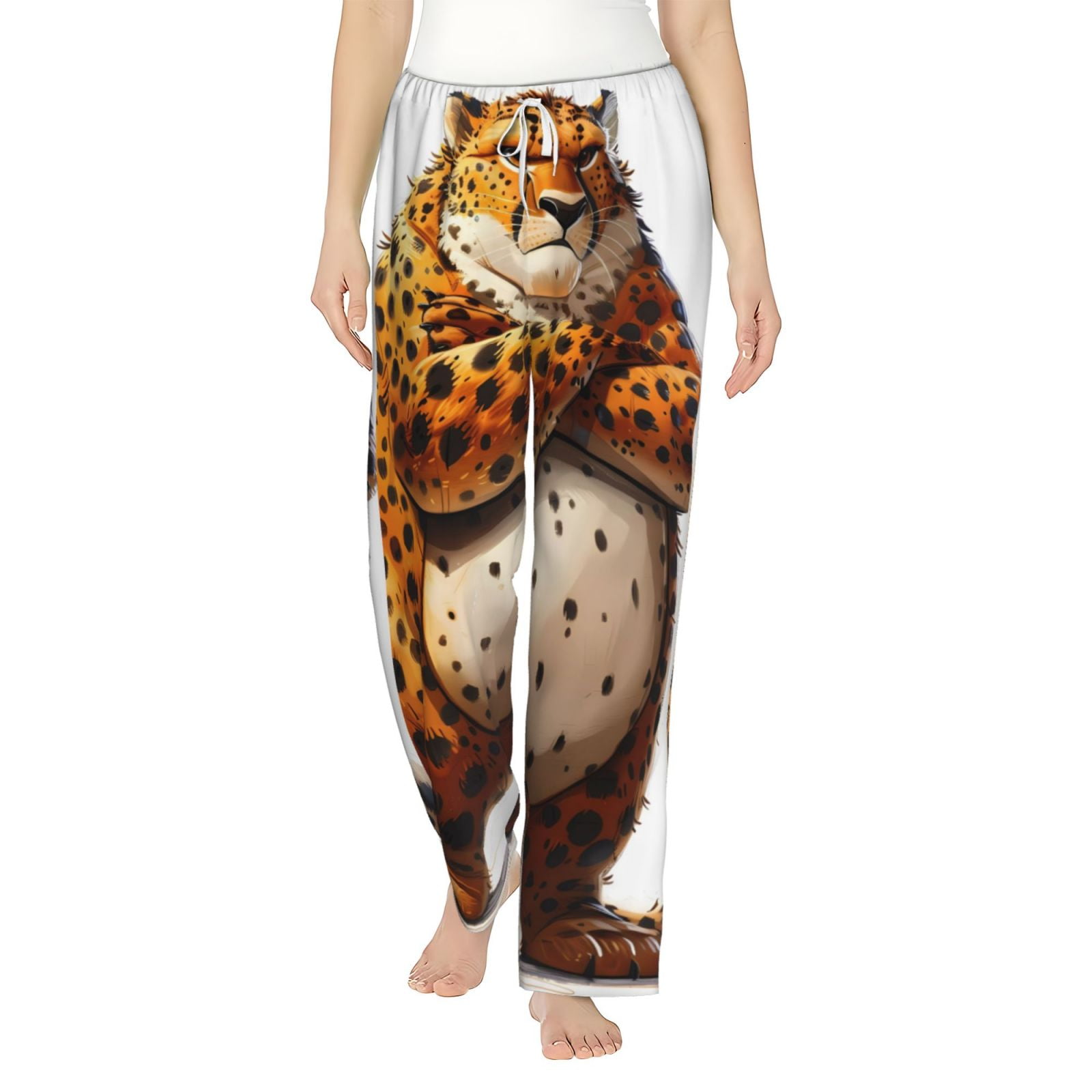 Balery Cartoon Cheetah With Attitude print Women's Pajama Pants,Ultra ...