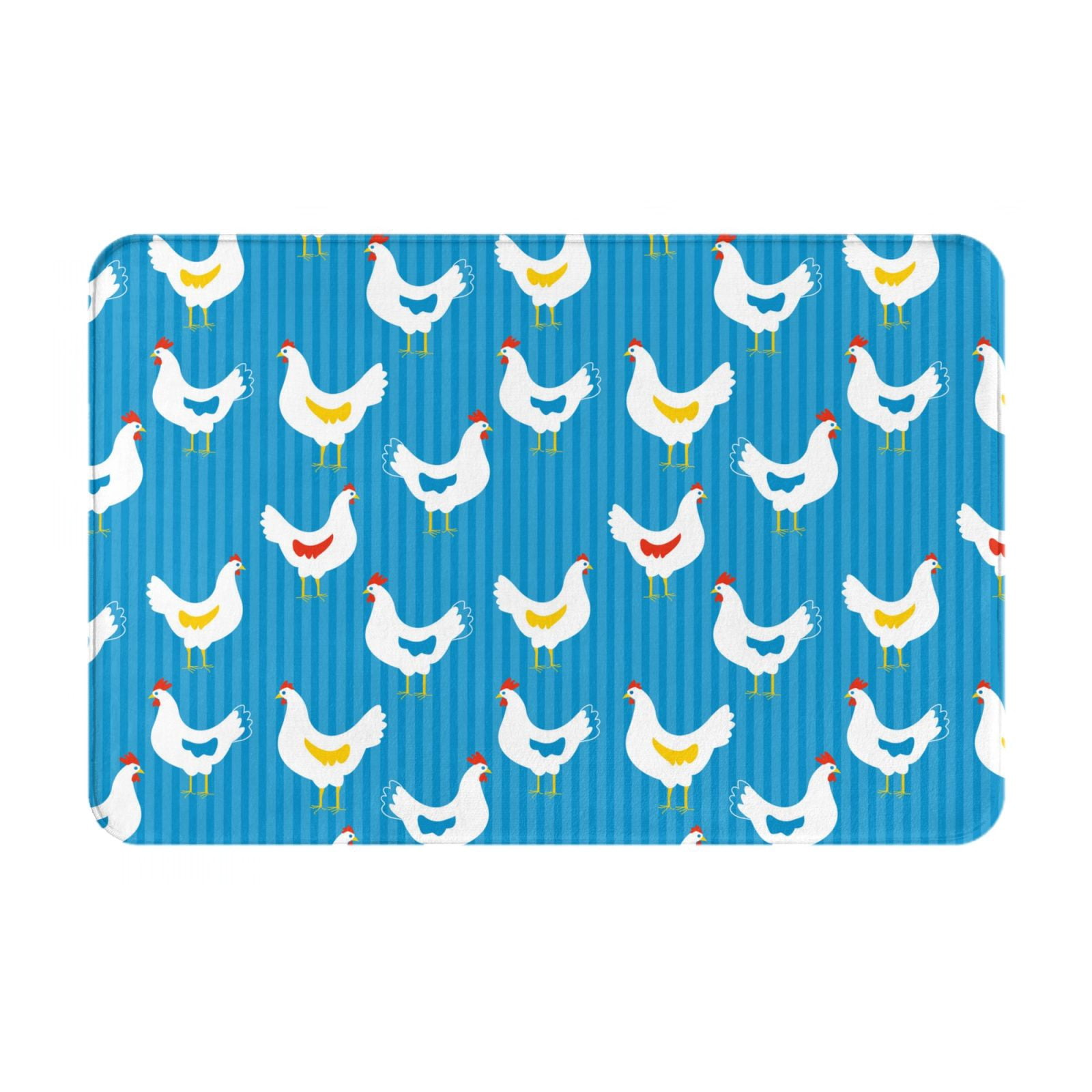 Balery Cartoon Chicken Doormat, Durable Flannel Fabric, Waterproof ...