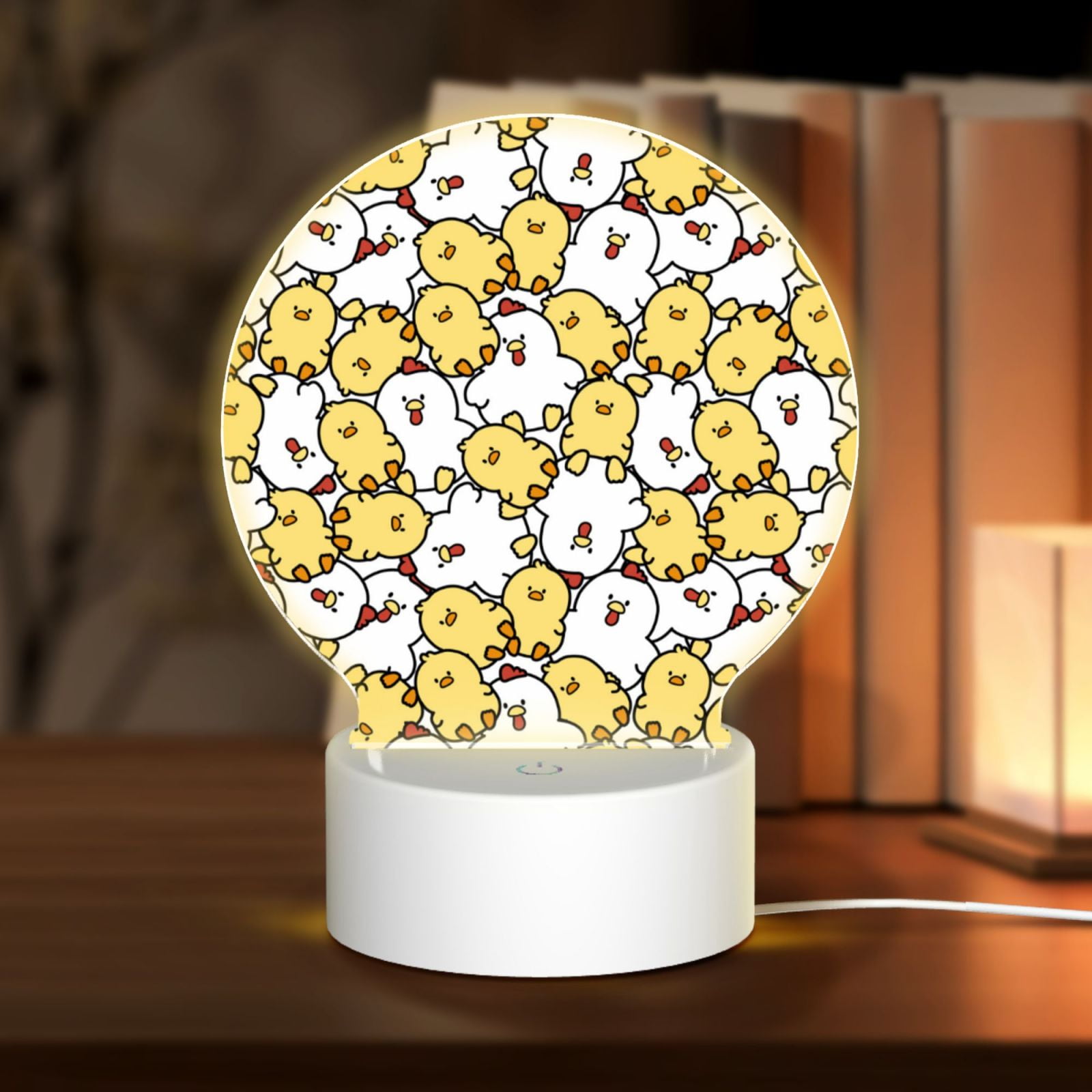 Balery Cartoon Chicken Pattern Acrylic Night Light Gift with 3 Color ...