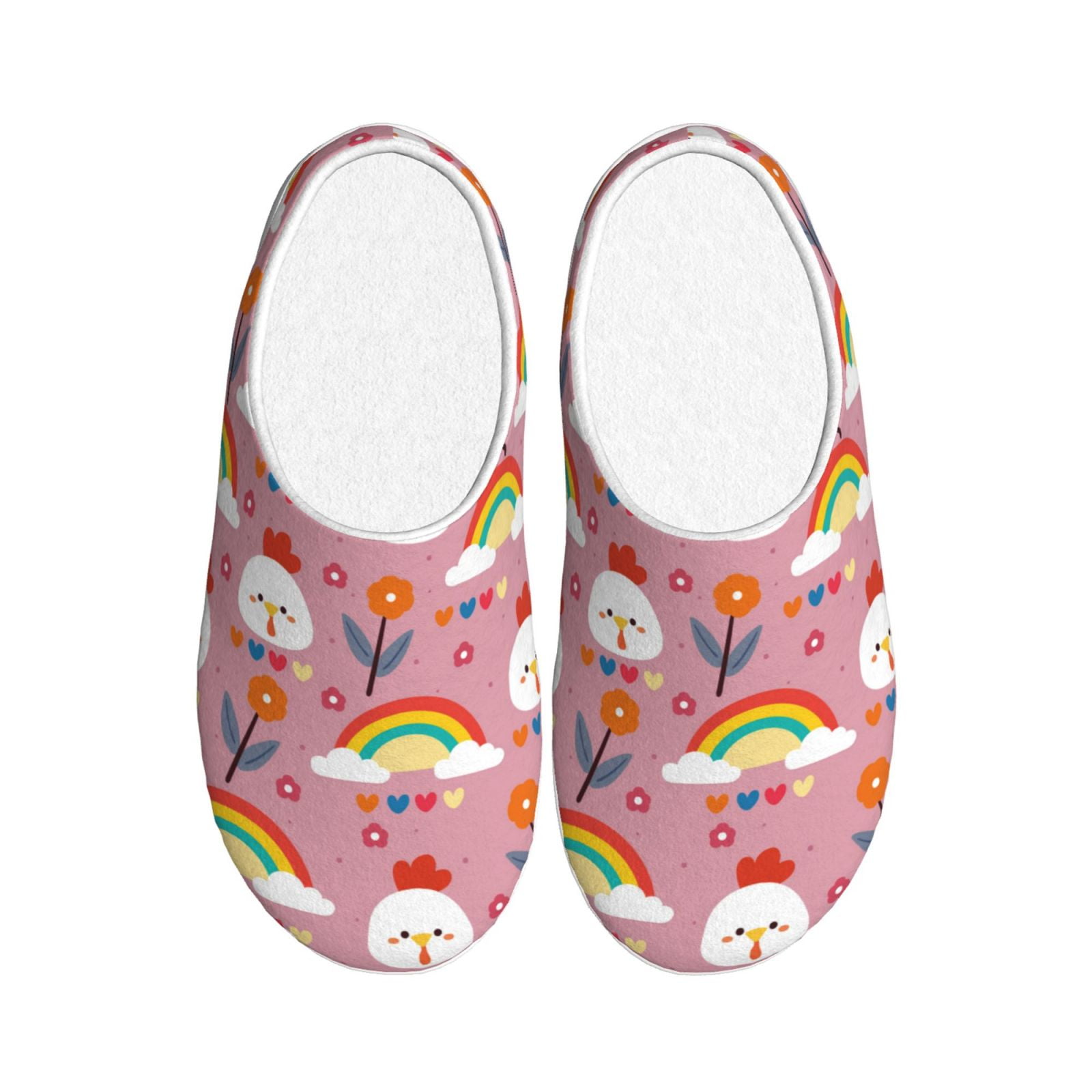 Balery Cartoon Chicken Pattern Women's Fuzzy Memory Foam Slippers ...
