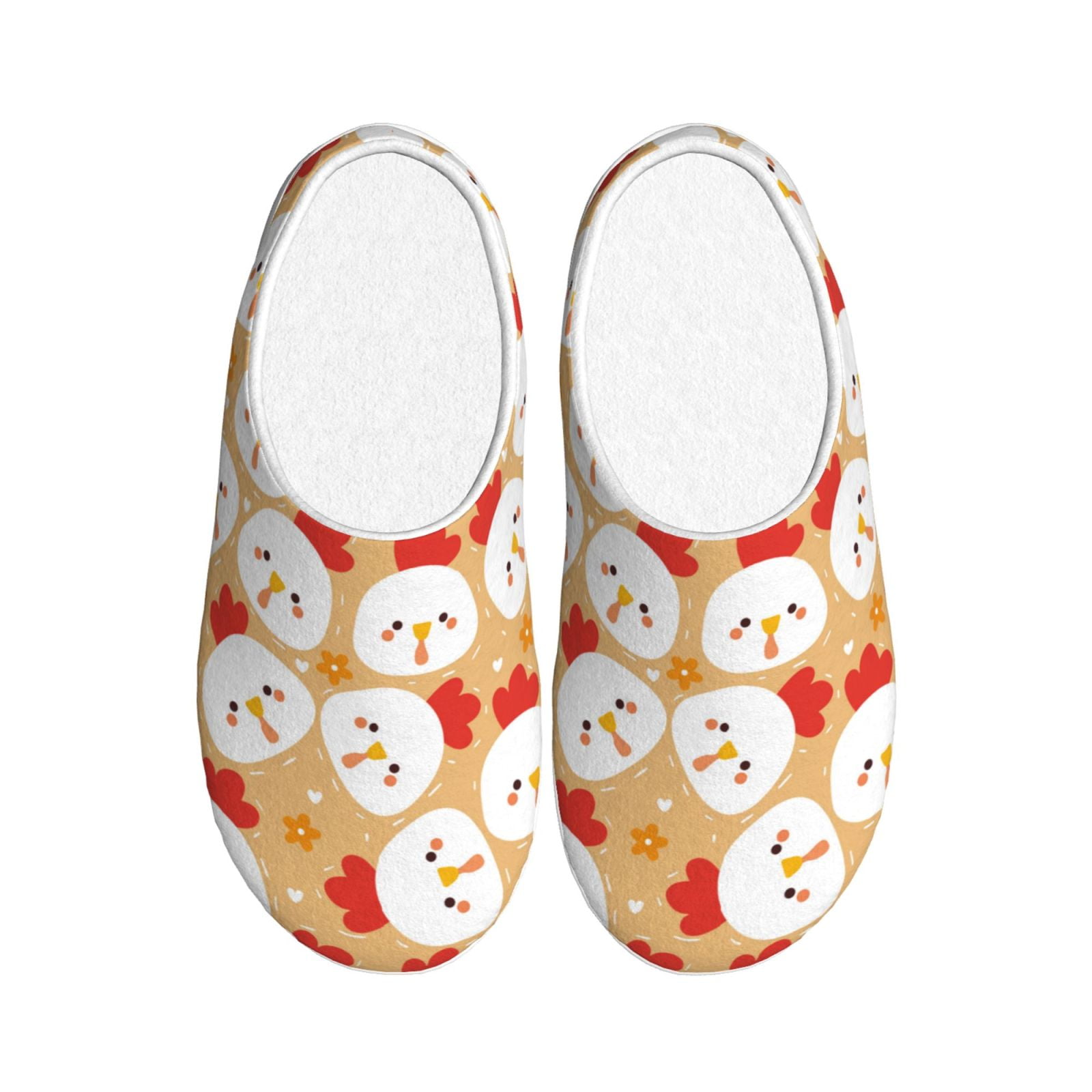Balery Cartoon Chicken Pattern Women's Fuzzy Memory Foam Slippers ...