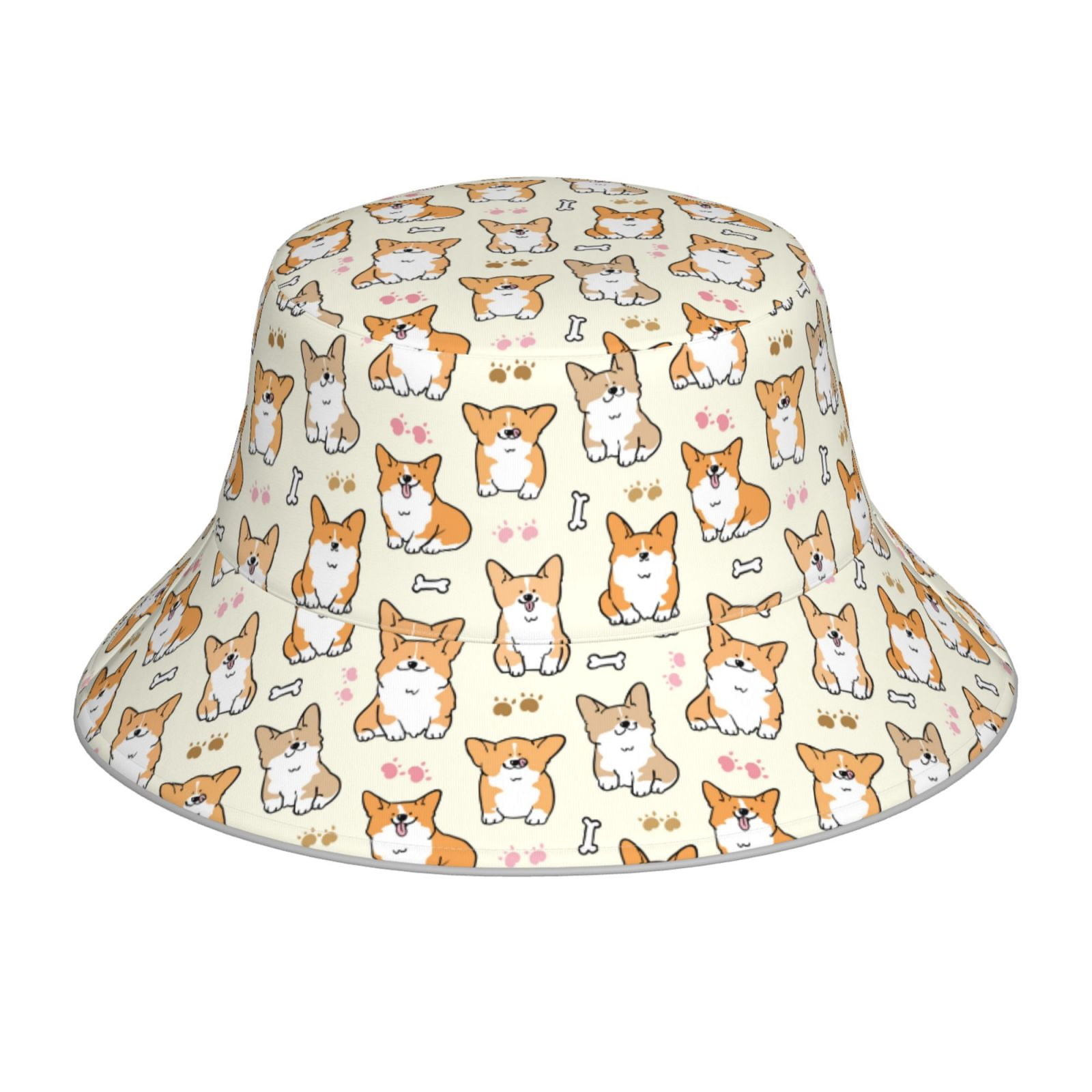 Balery Cartoon Corgi Sun Hats for Men Women Bucket Hat UPF 50+ Buckey ...