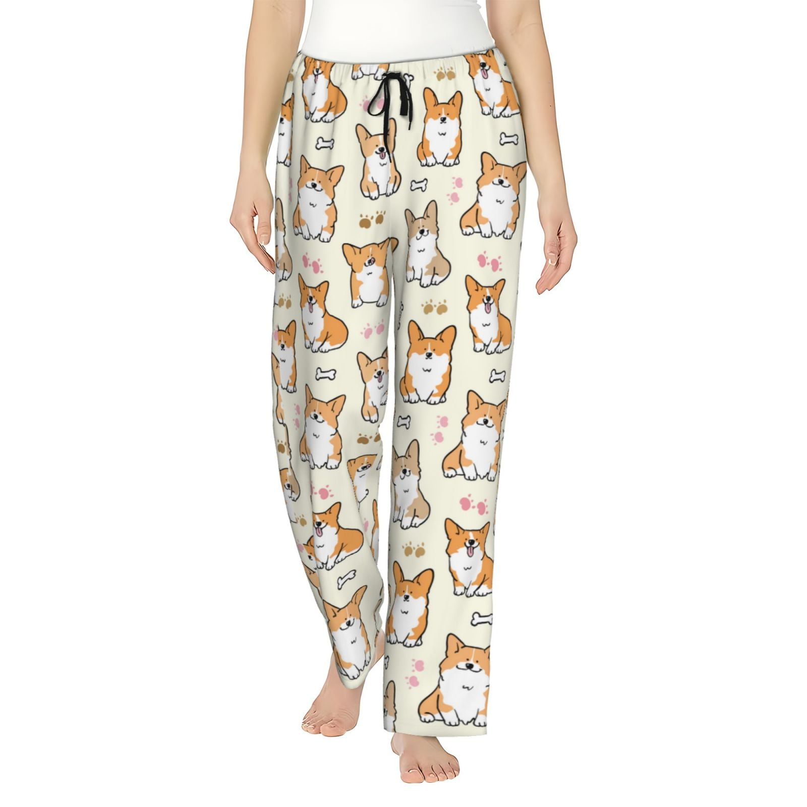 Balery Cartoon Corgi print Women's Pajama Pants,Ultra Lightweight Pjs ...