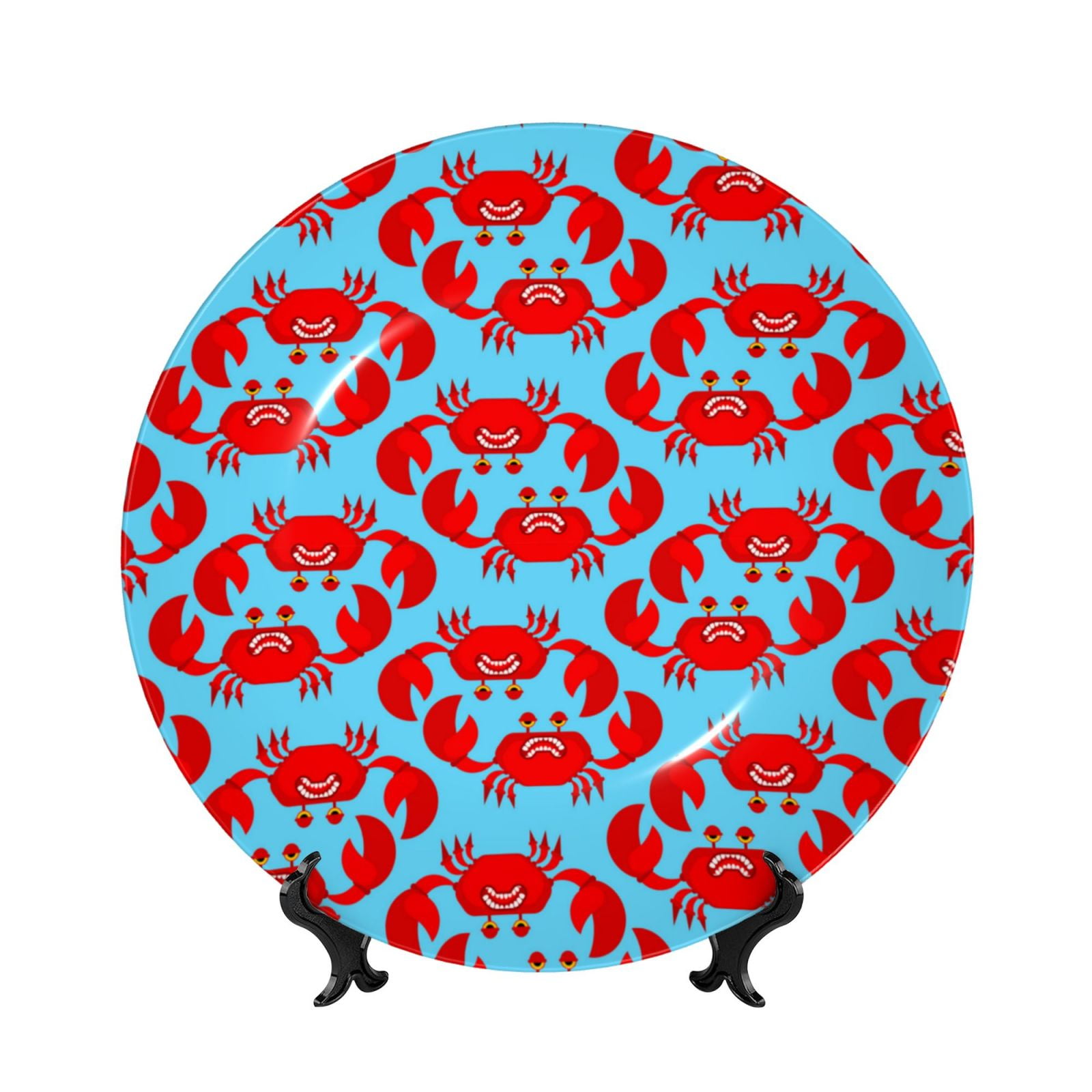 Balery Cartoon Crabs Print Bone China Decorative Plate Ceramic Dinner ...